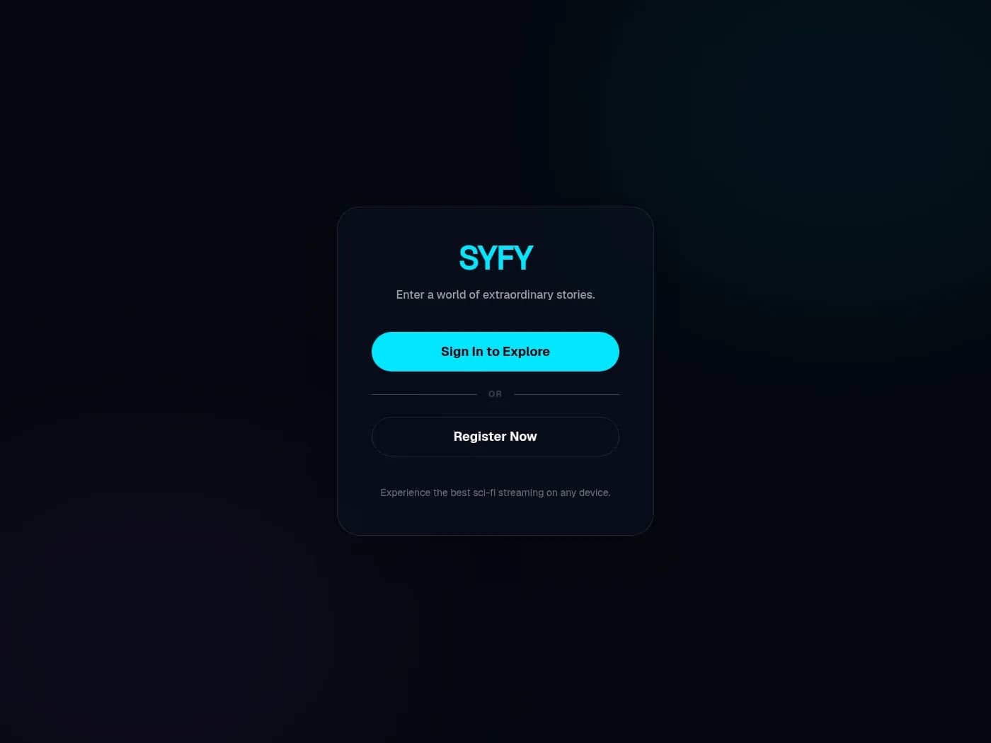 Syfy Tablet Web Portal