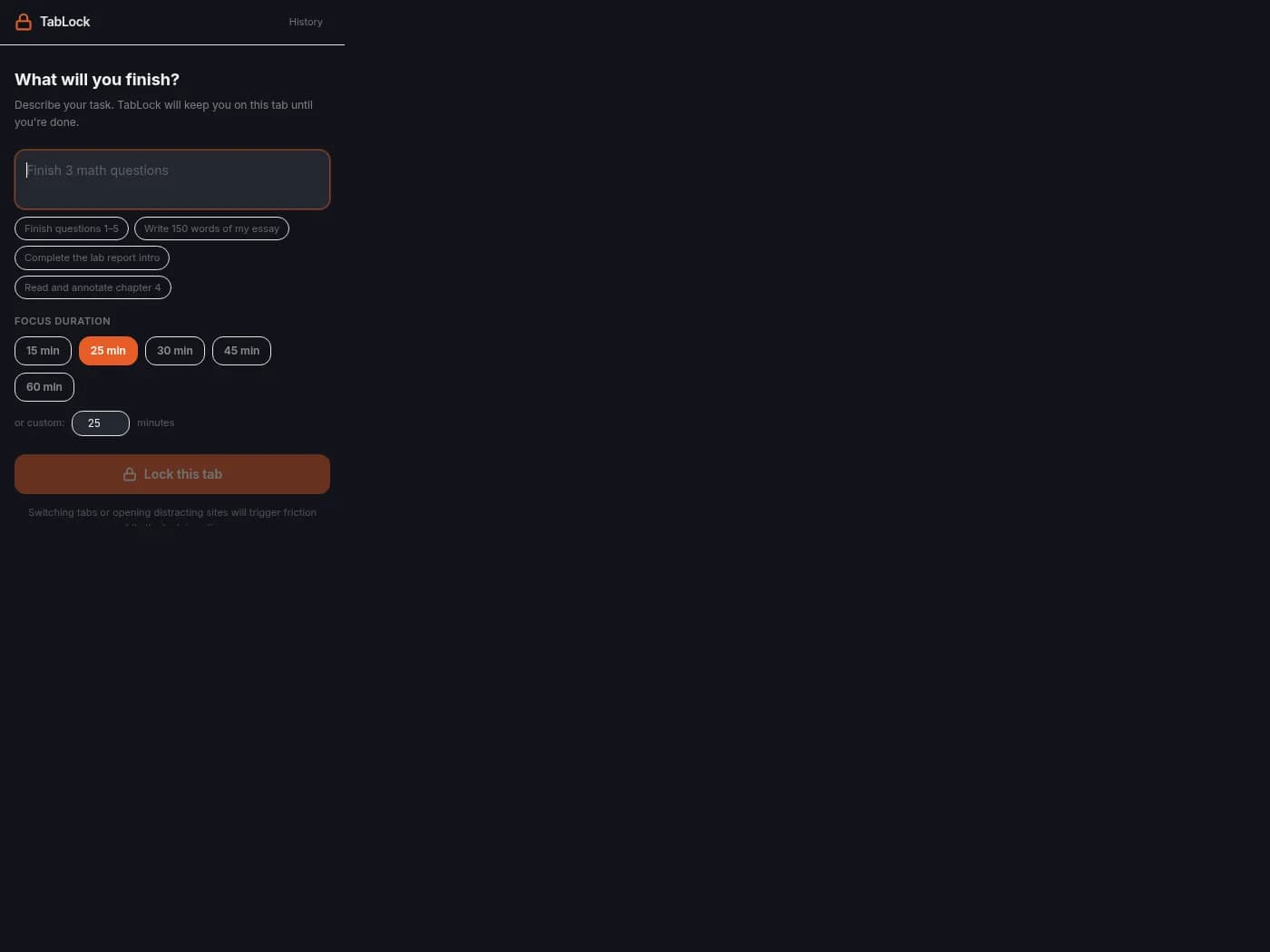 TabLock – Homework Tab Lock