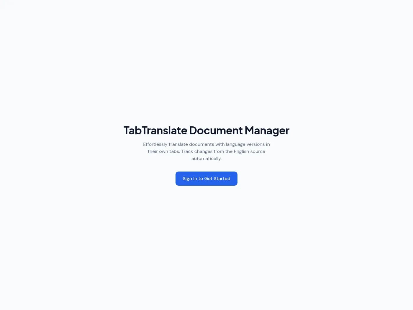 TabTranslate Document Manager