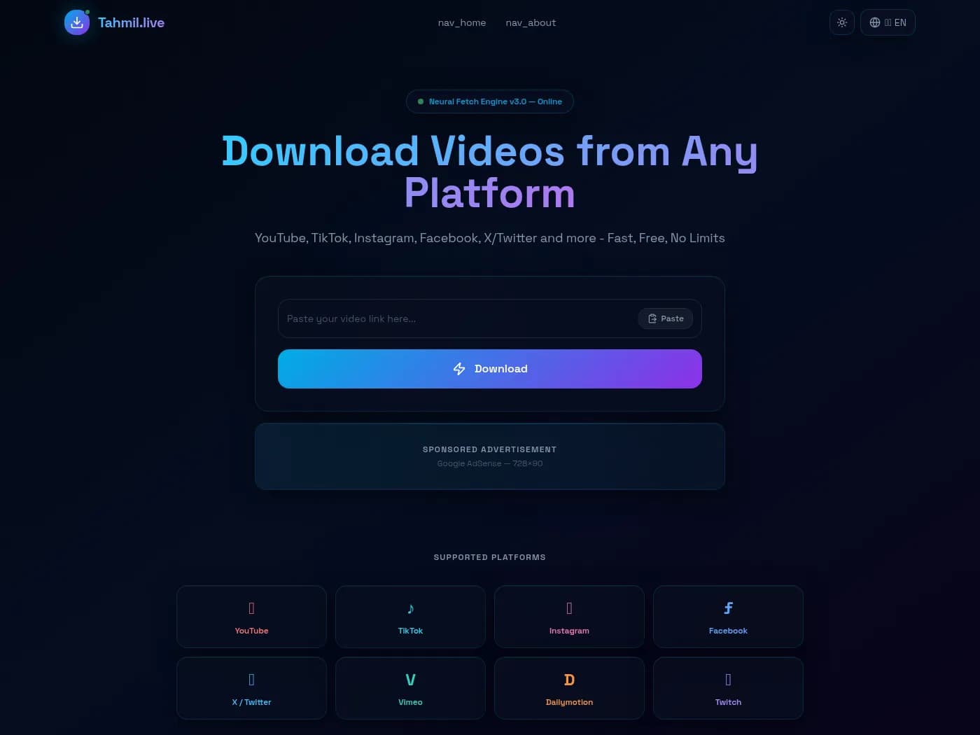 Tahmil.live Video Hub