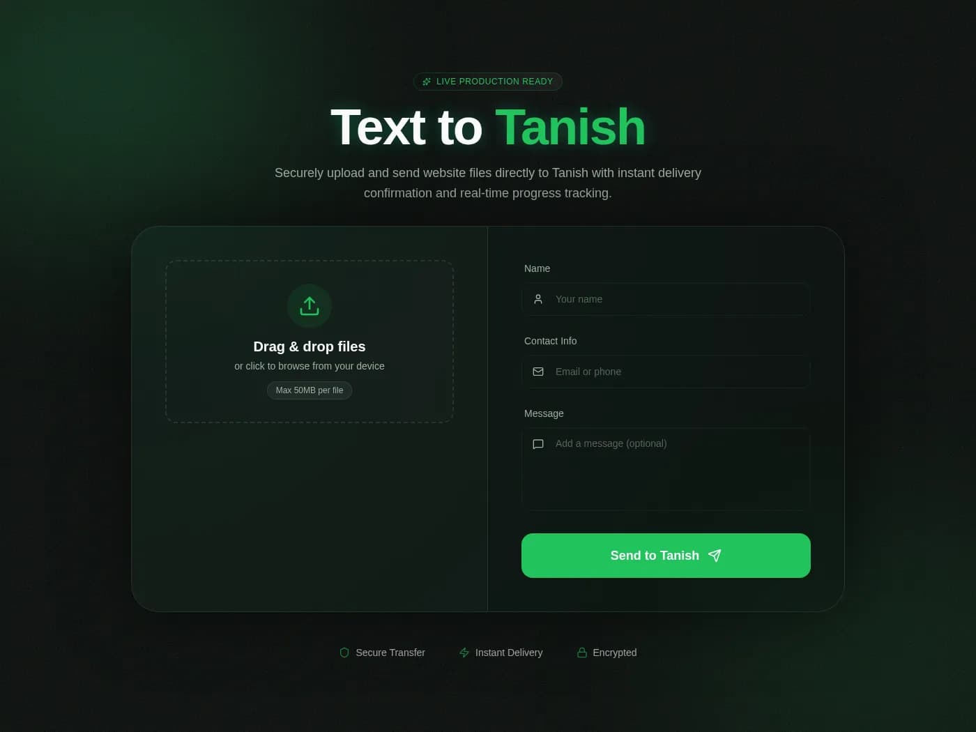 Text to Tanish Uploader