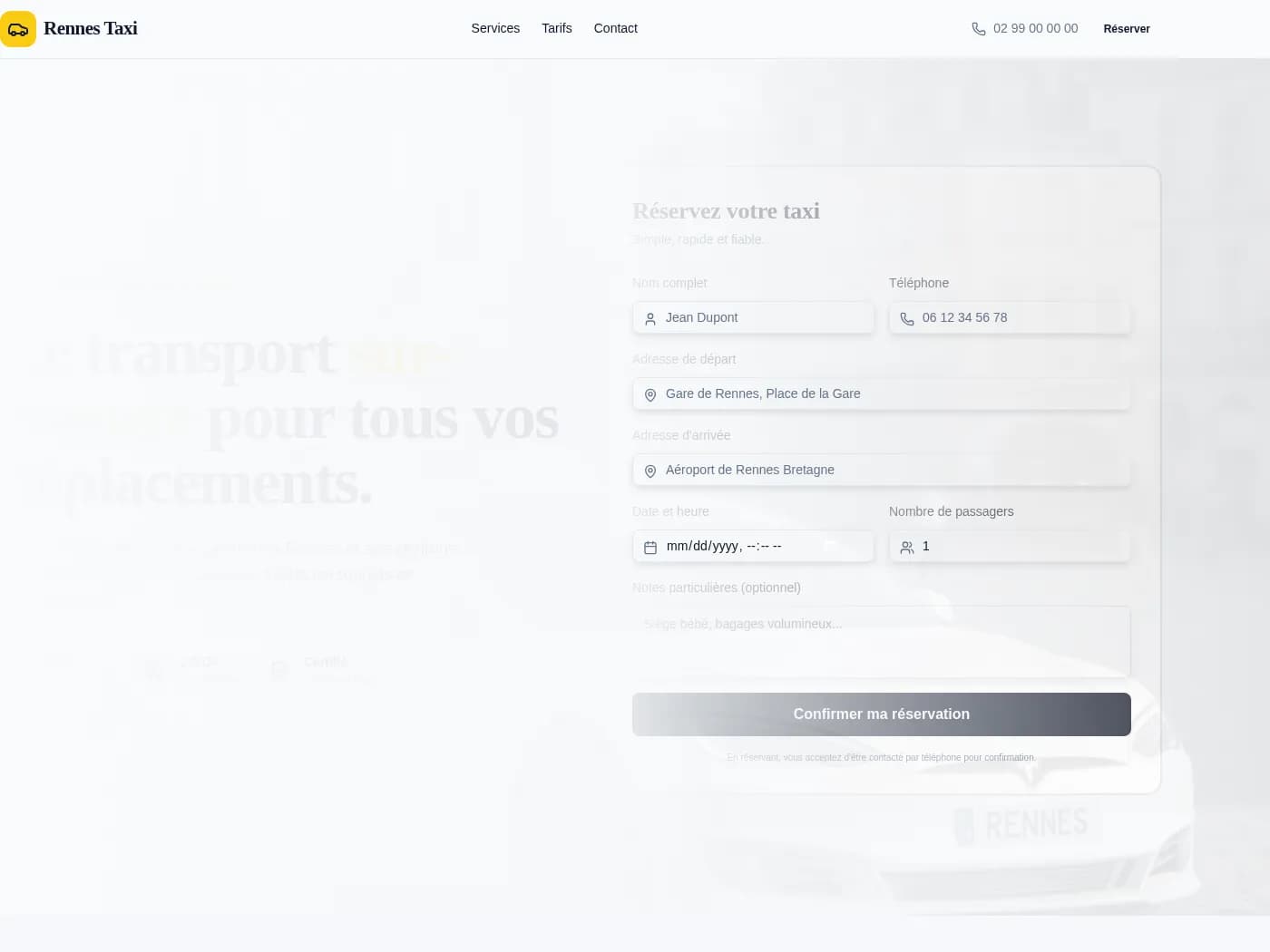 Rennes Taxi Web