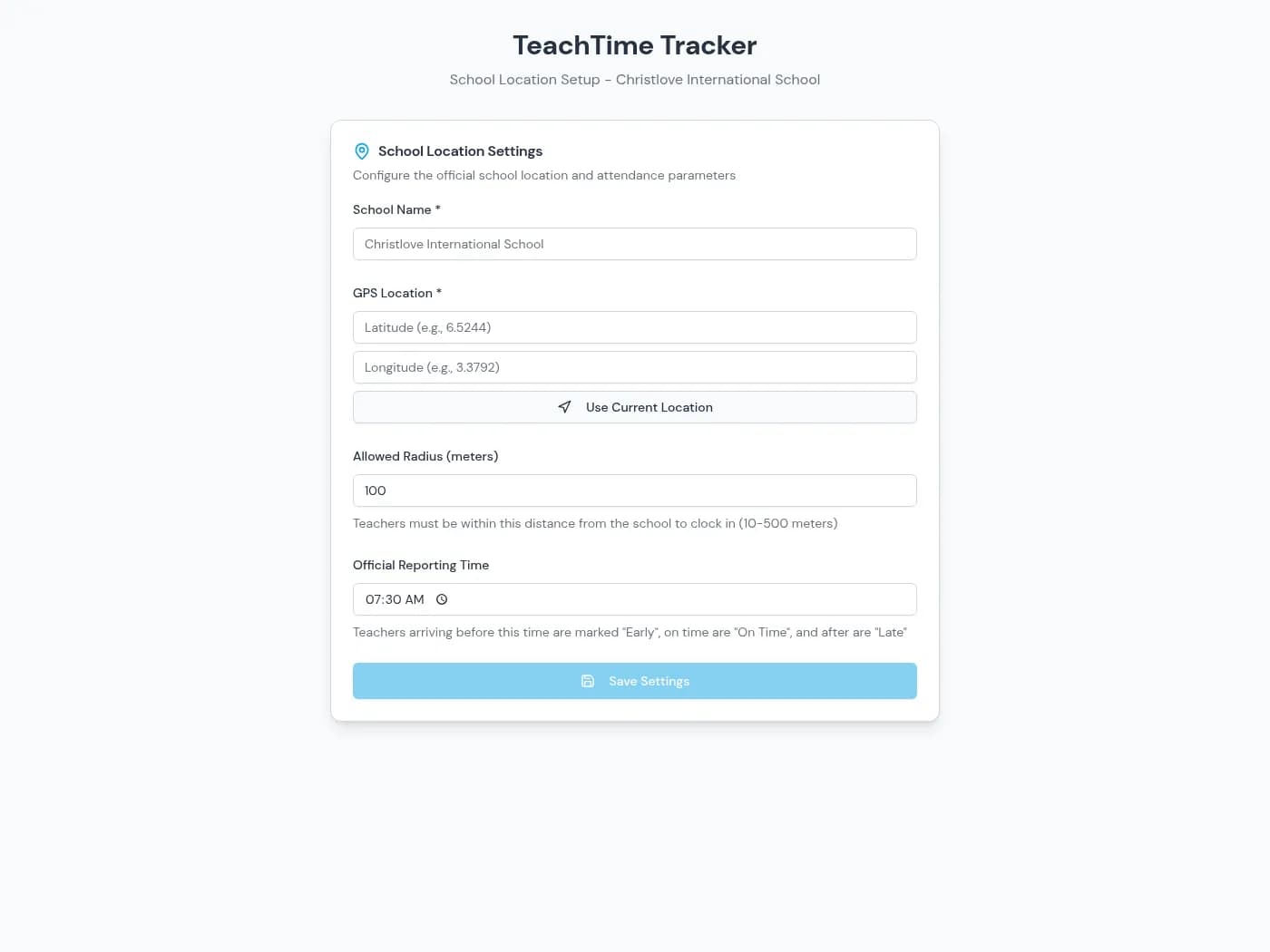 TeachTime Tracker