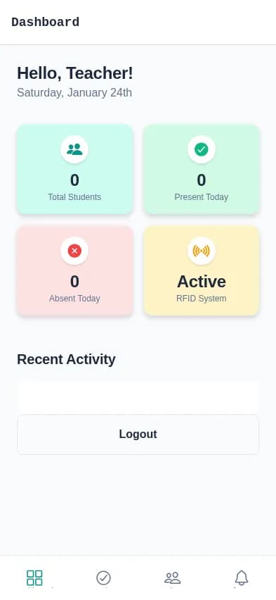 RFID Teacher Attendance App
