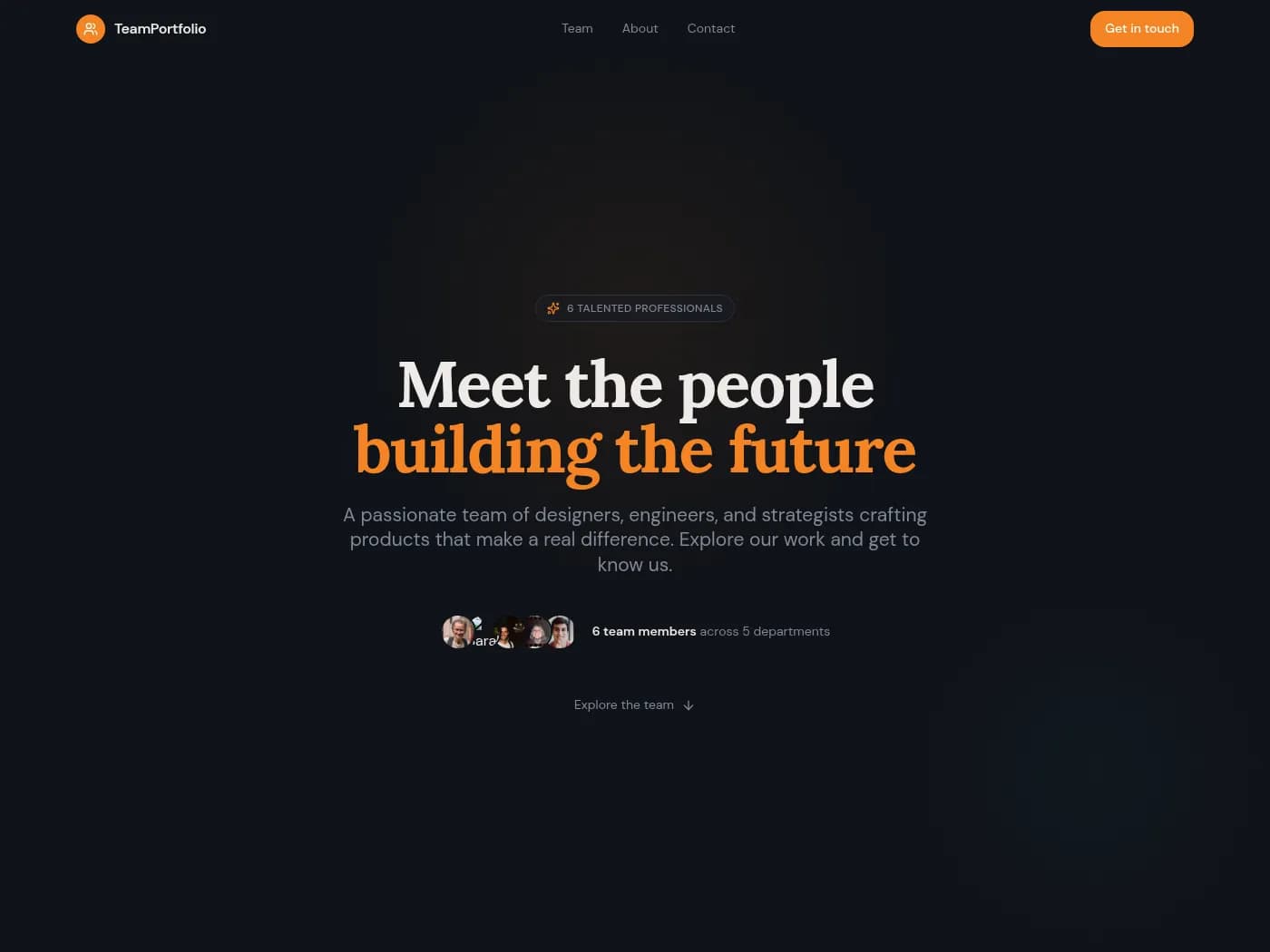 Team Portfolio Hub