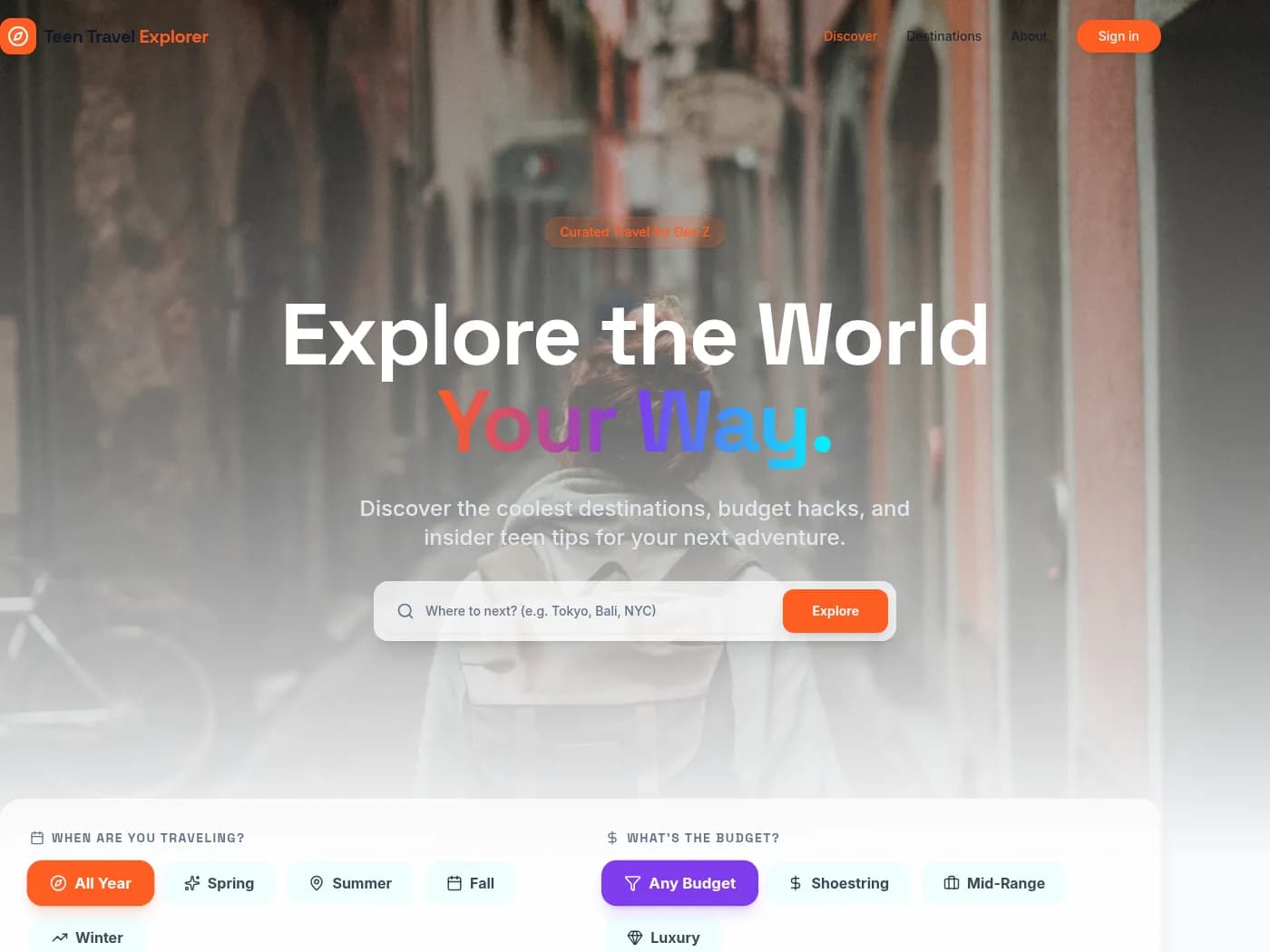Teen Travel Explorer