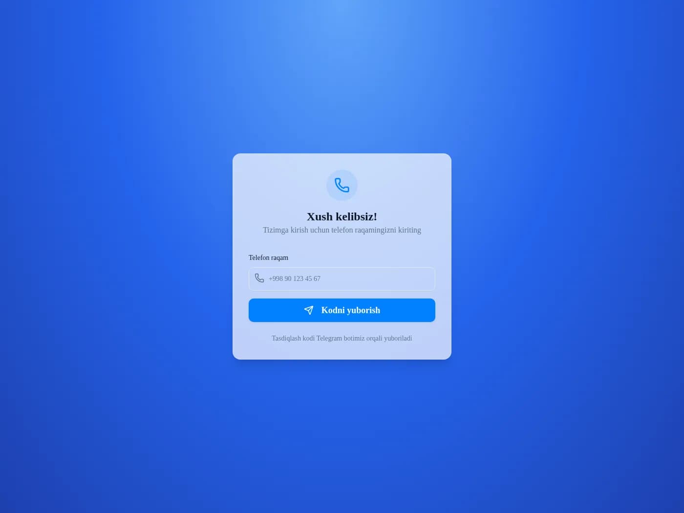 Telegram SMS Login