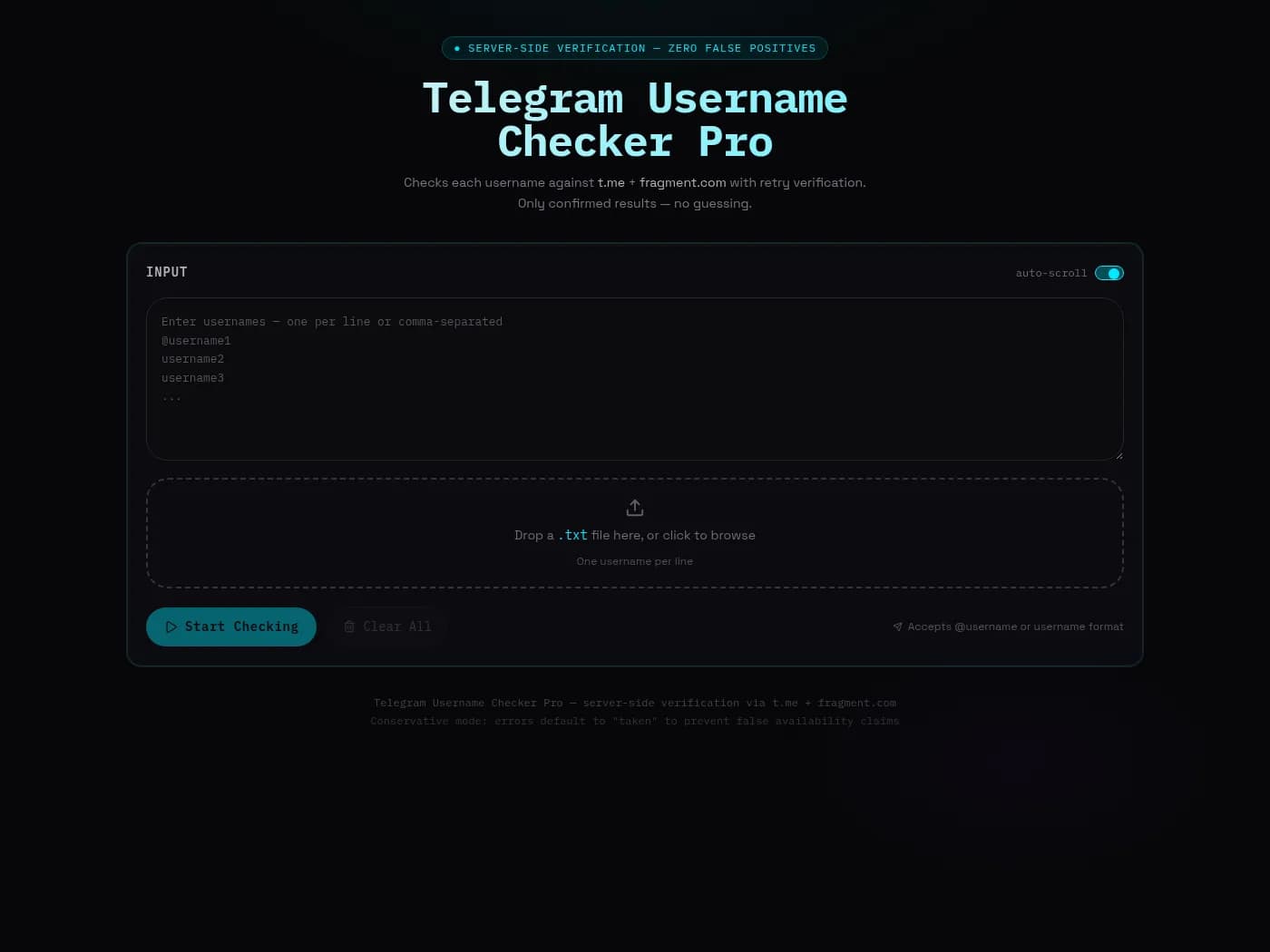 Telegram Username Checker Pro