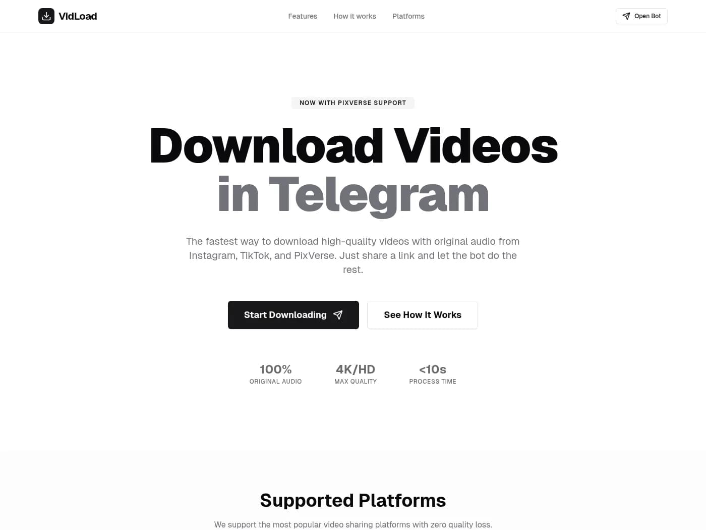 VidLoad Telegram Bot