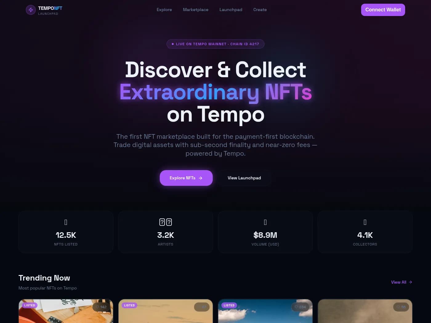Tempo NFT Launchpad