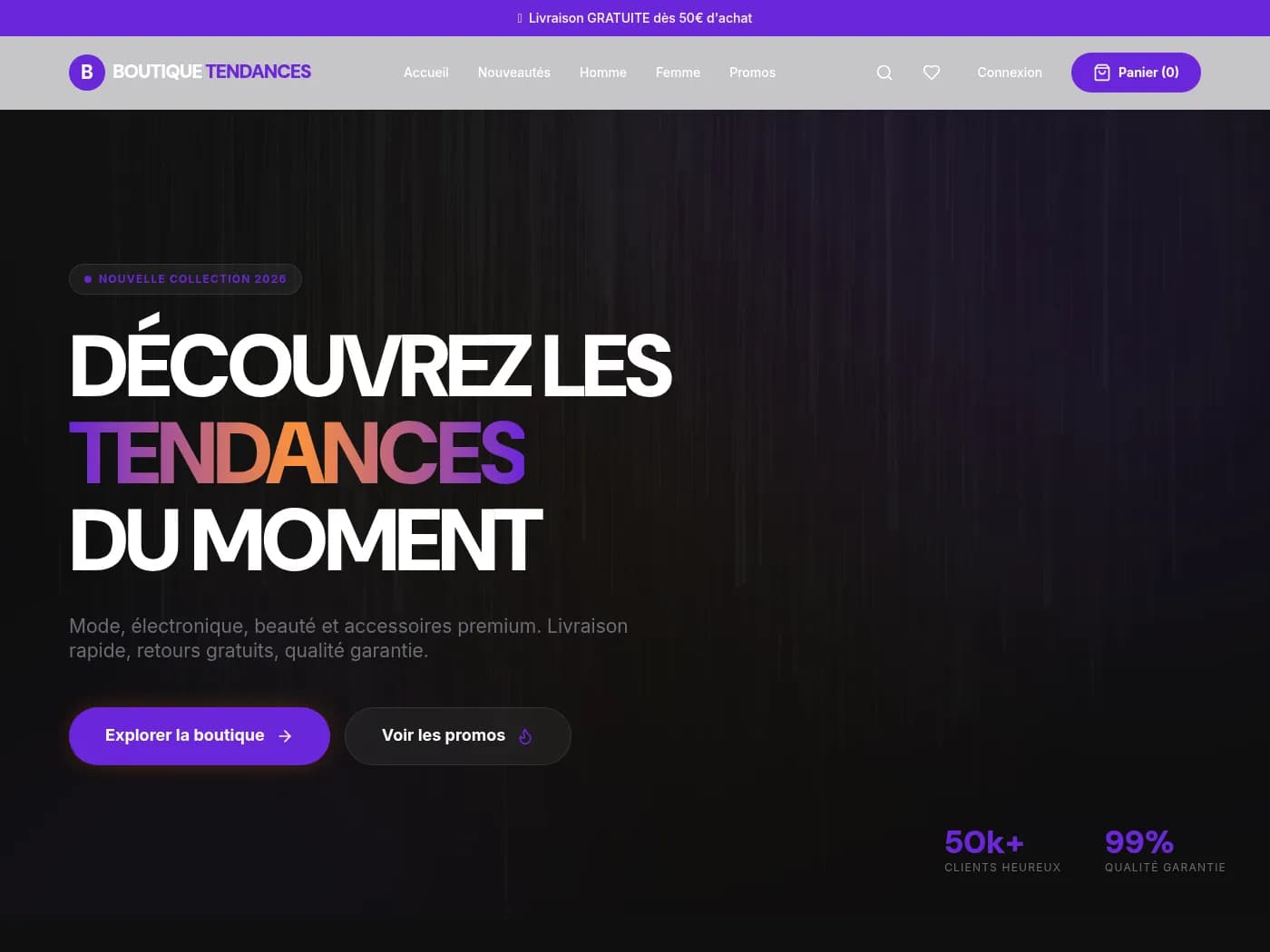 Boutique TENDANCES E-Commerce