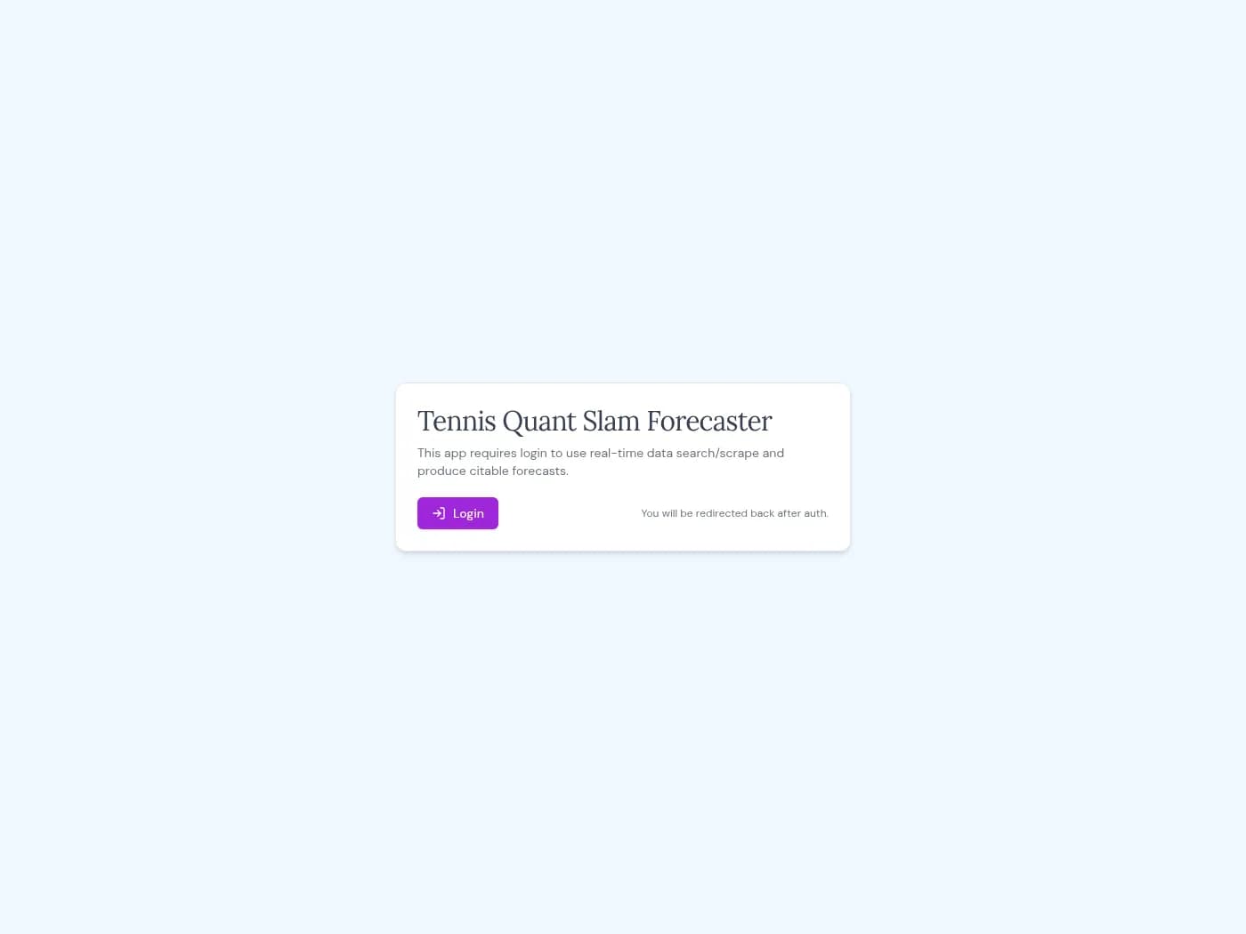 Tennis Quant Slam Forecaster