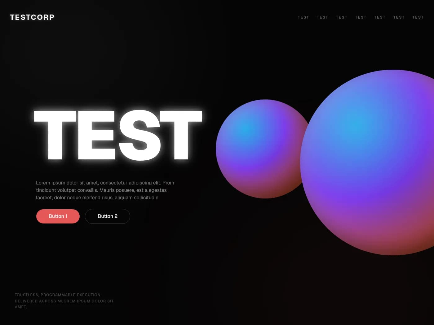 TestCorp Animated Landing