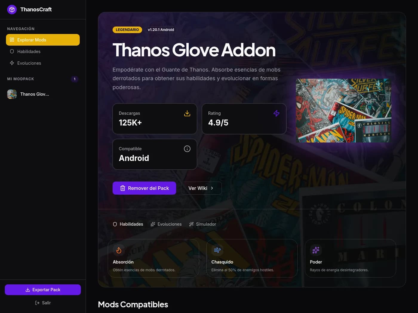 Thanos Glove Addon MCPE