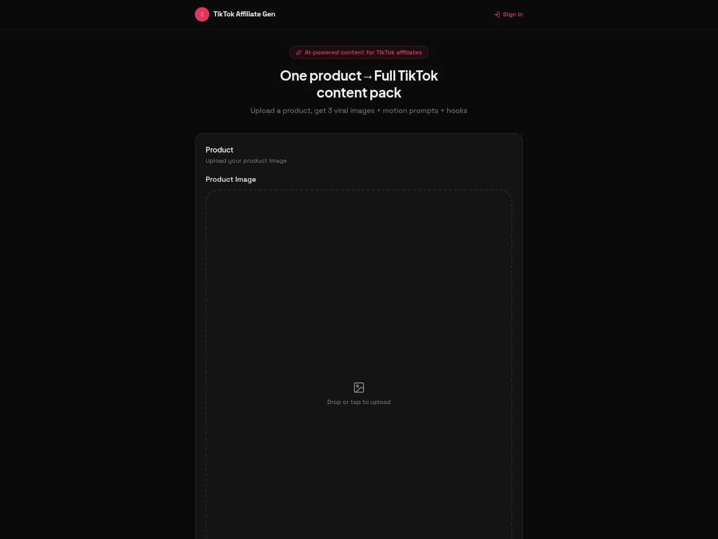 TikTok Affiliate Generator