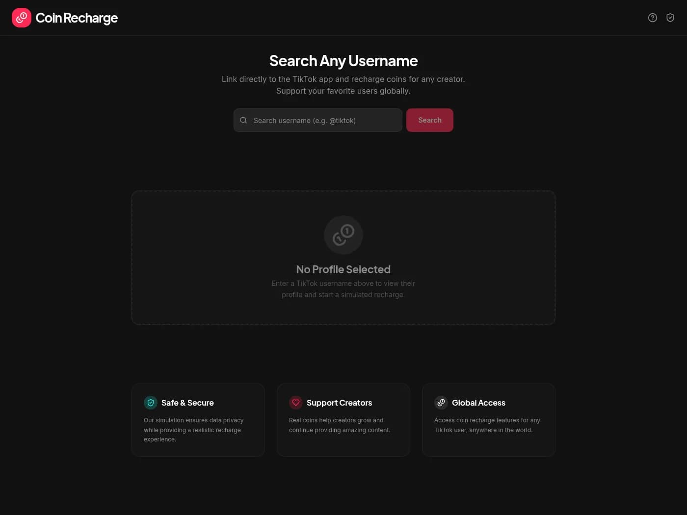 TikTok Coins Recharge Clone