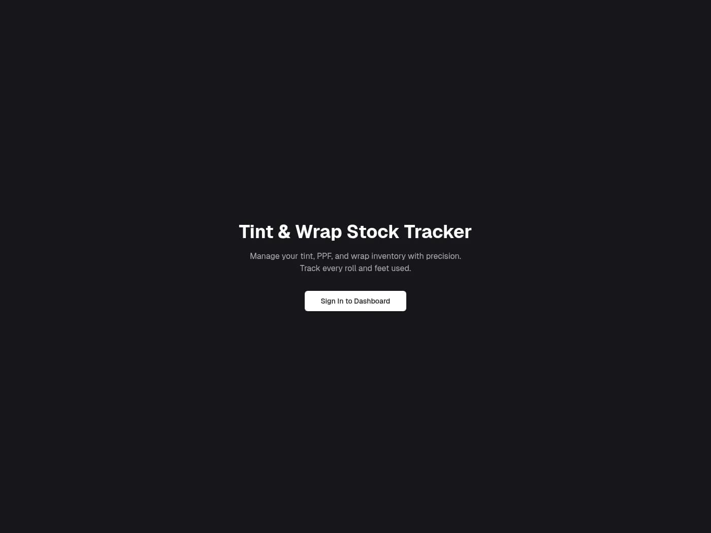 Tint & Wrap Stock Tracker