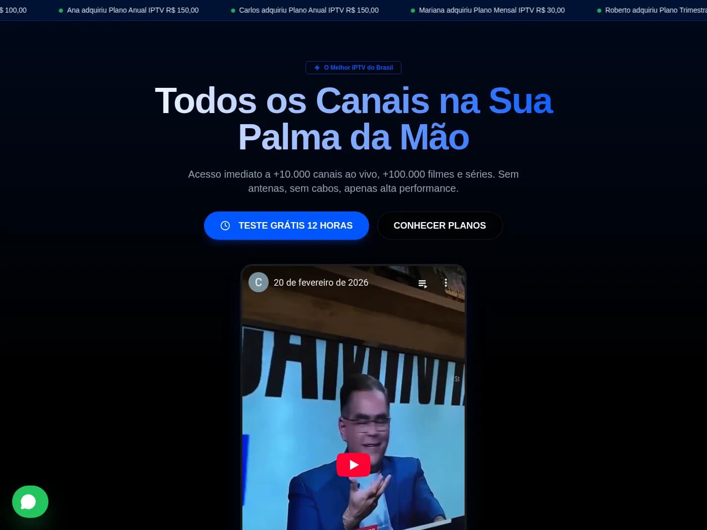 Todos os Canais Landing