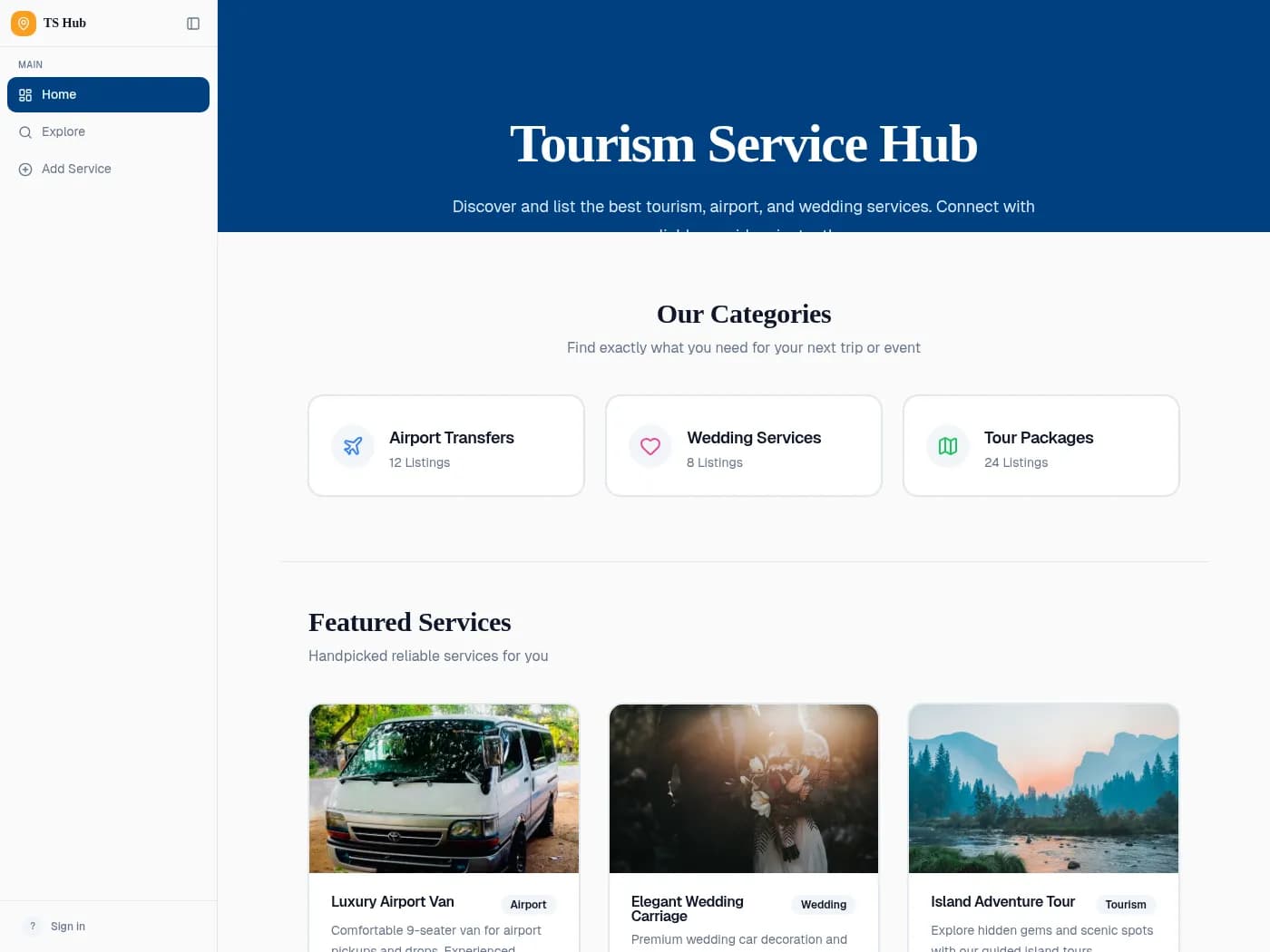 Tourism Service Hub