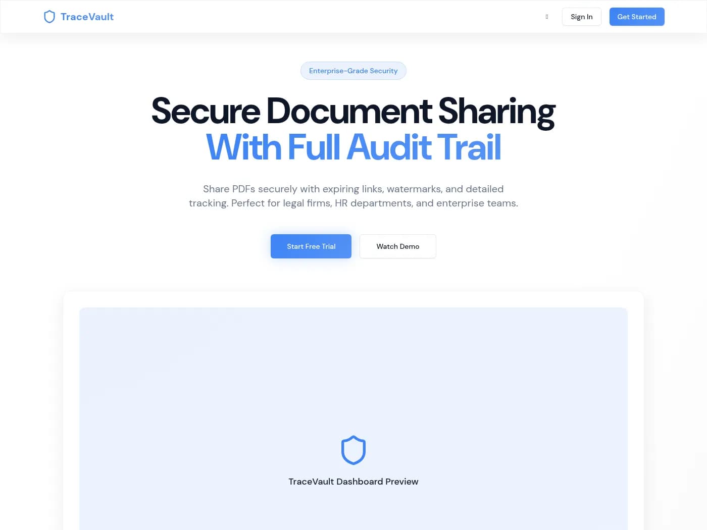 TraceVault Secure Sharing