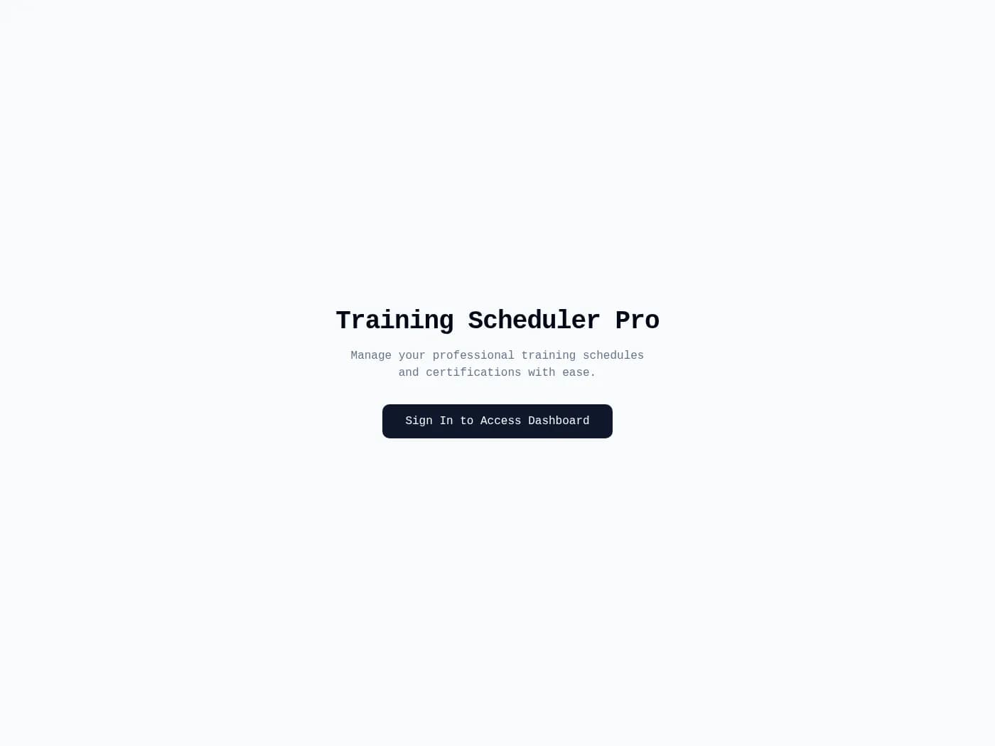 Training Scheduler Pro