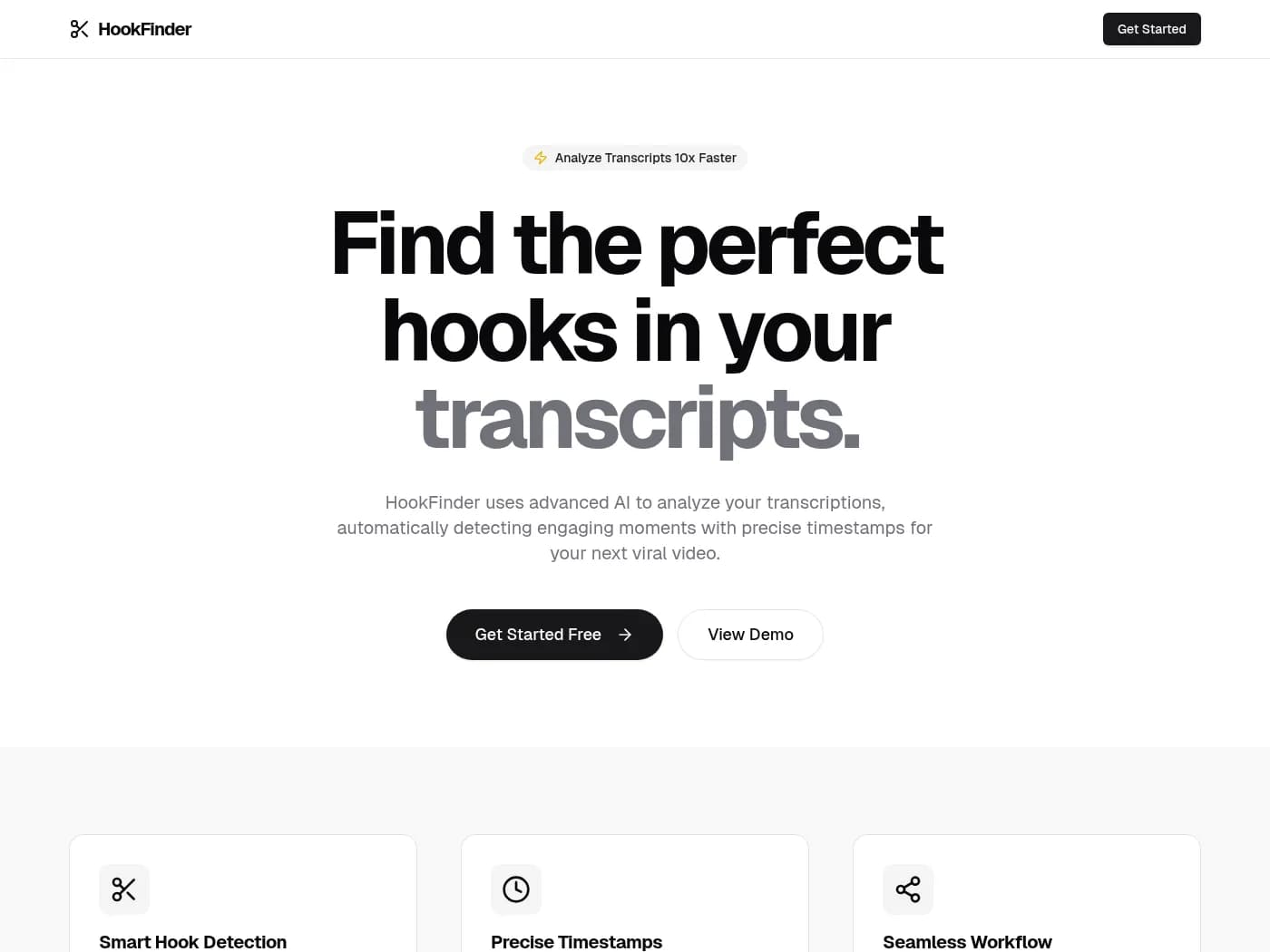 Transcript Hook Finder