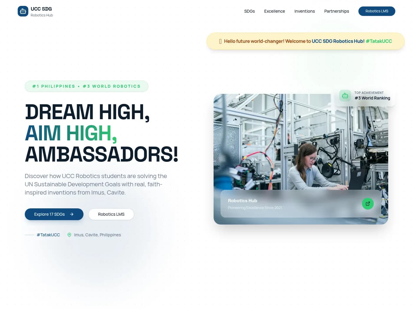 UCC SDG Robotics Hub