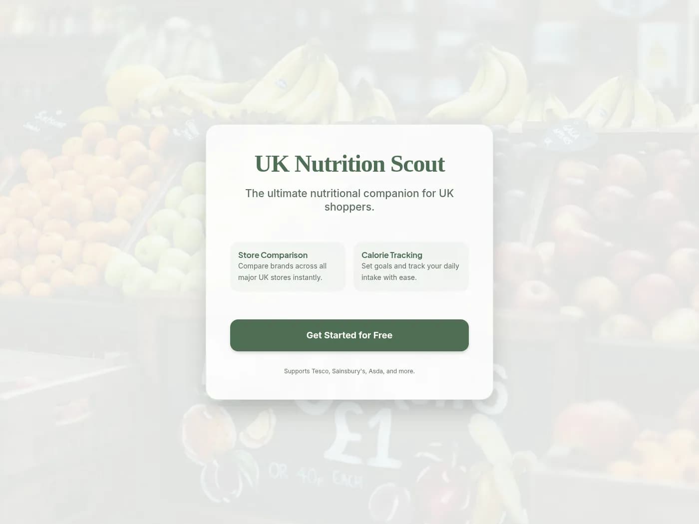 UK Nutrition Scout