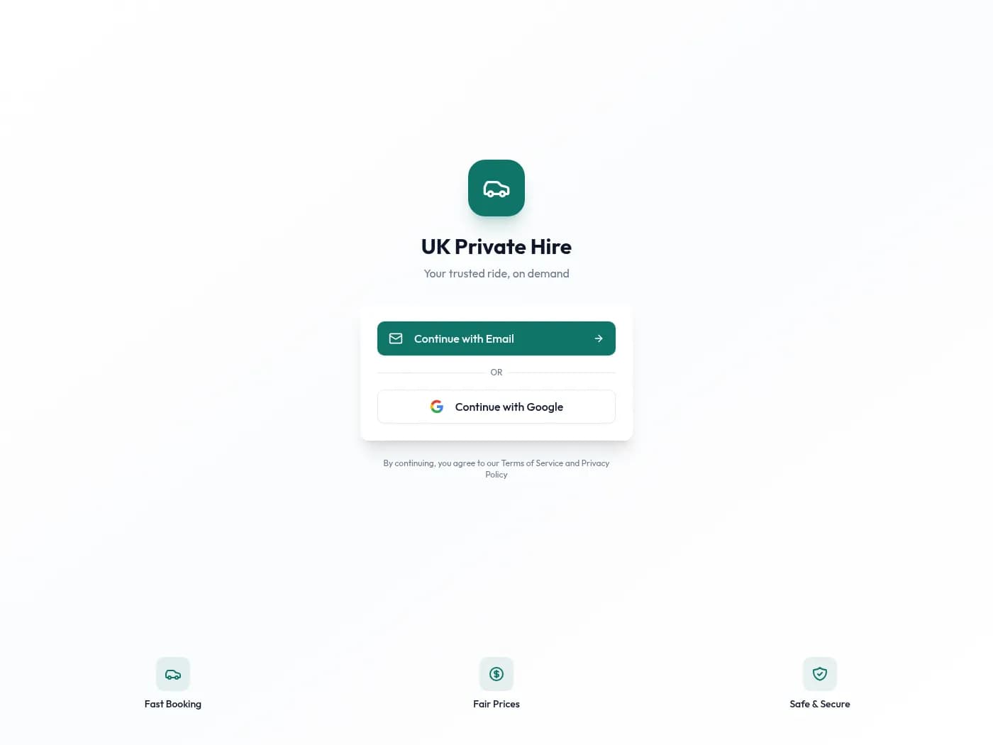 UK Private Hire App