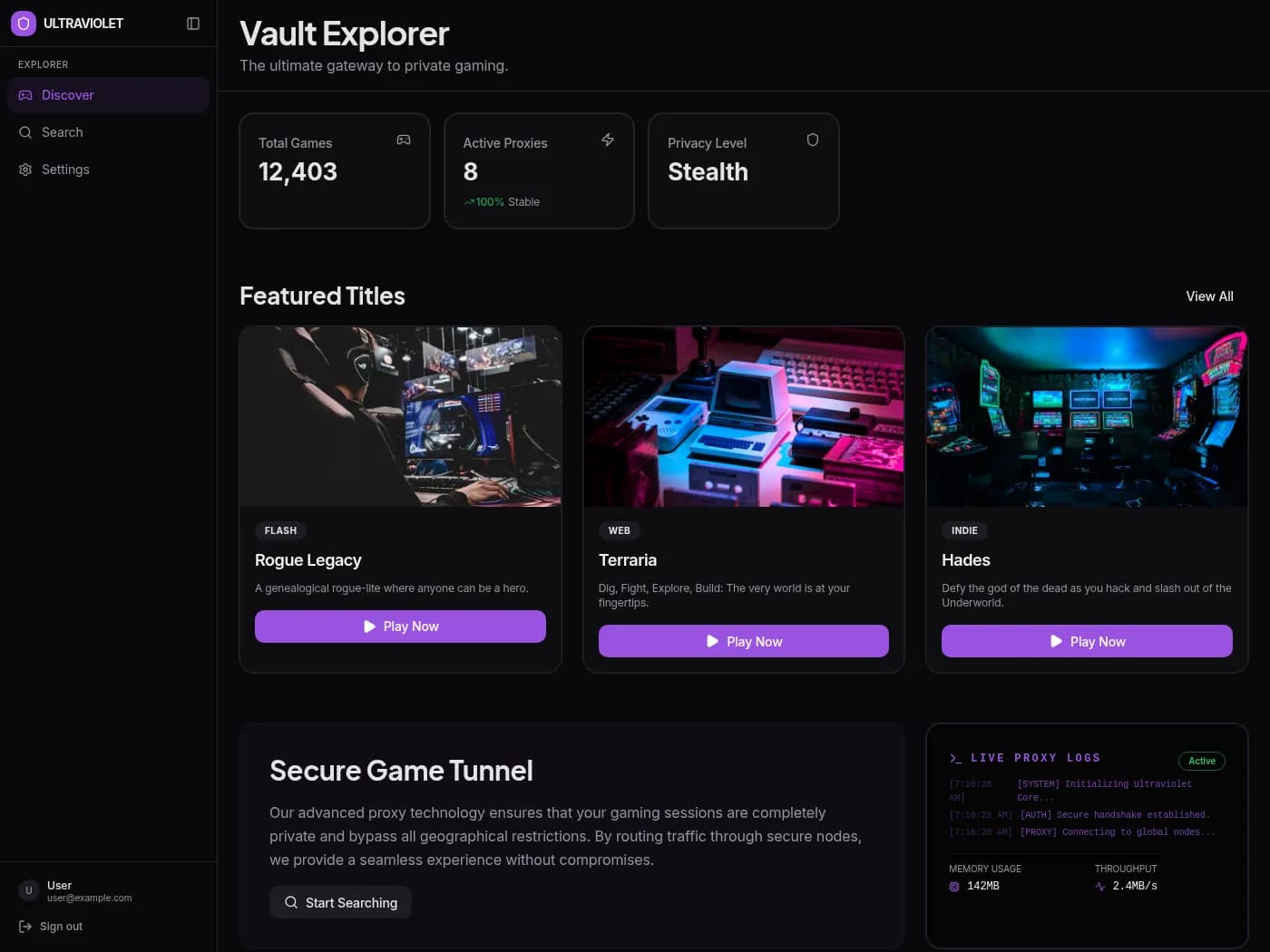 Ultraviolet Game Explorer