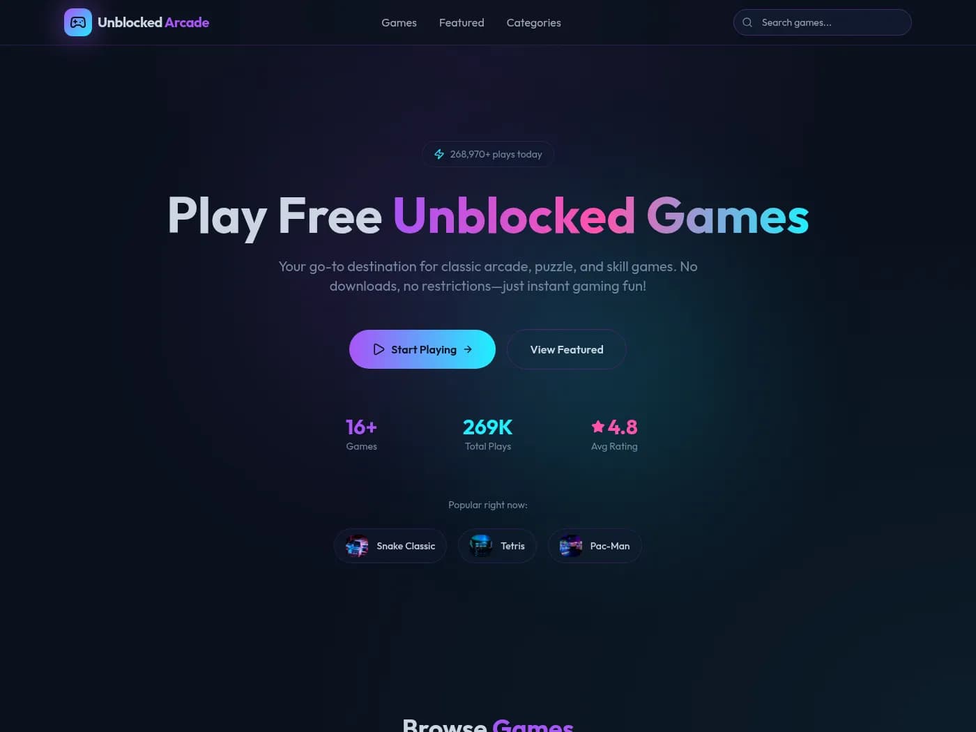Unblocked Arcade
