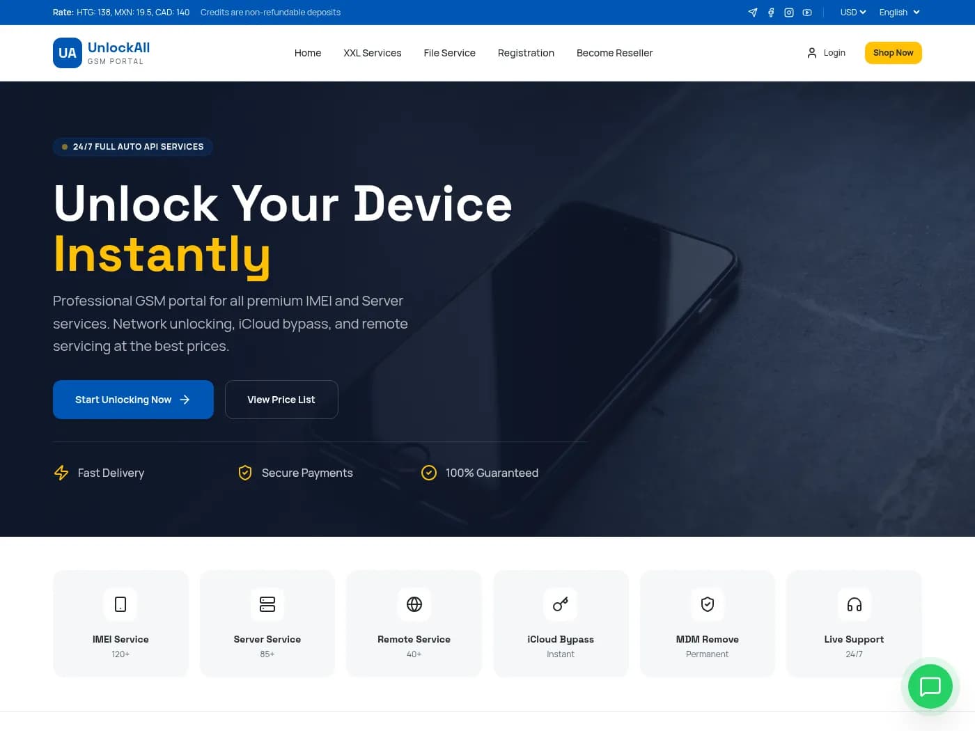 UnlockAll GSM Portal