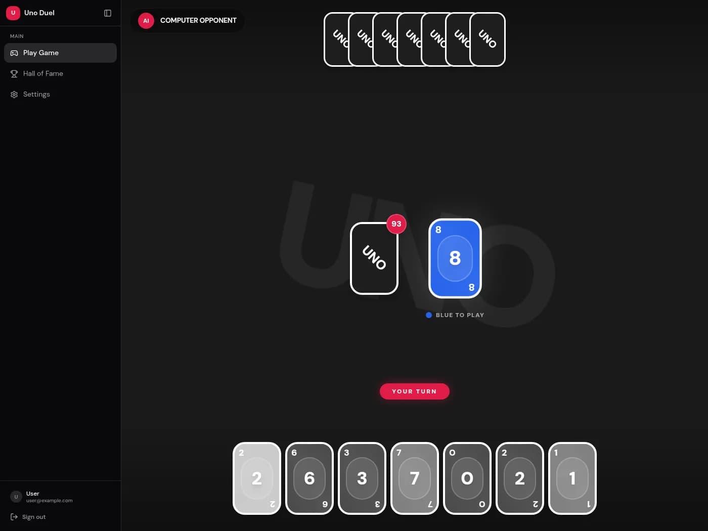 Uno Game Duel