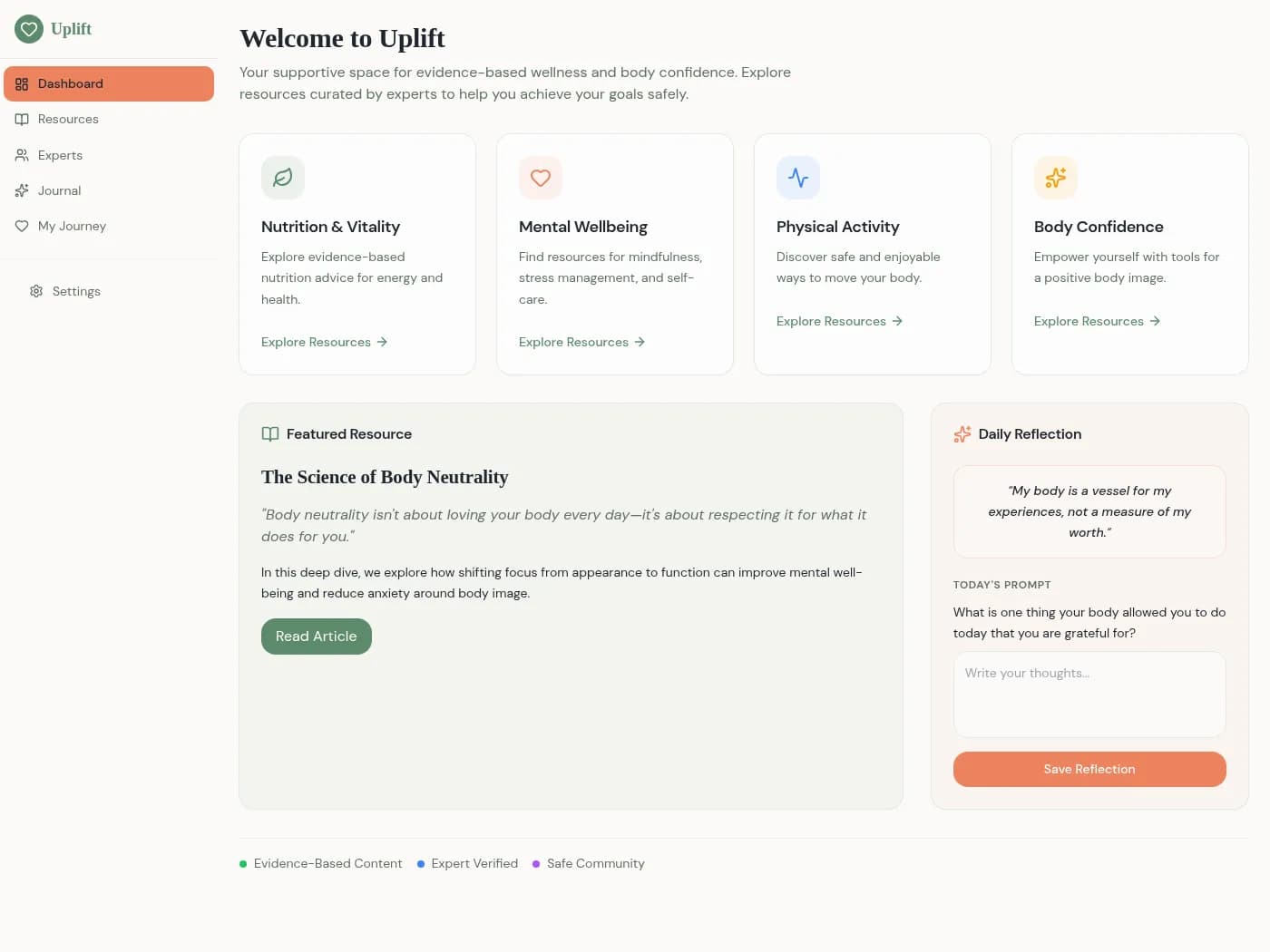 Uplift Wellness Portal