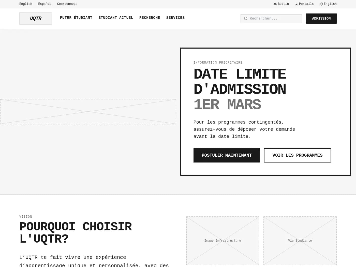 UQTR Site Wireframe