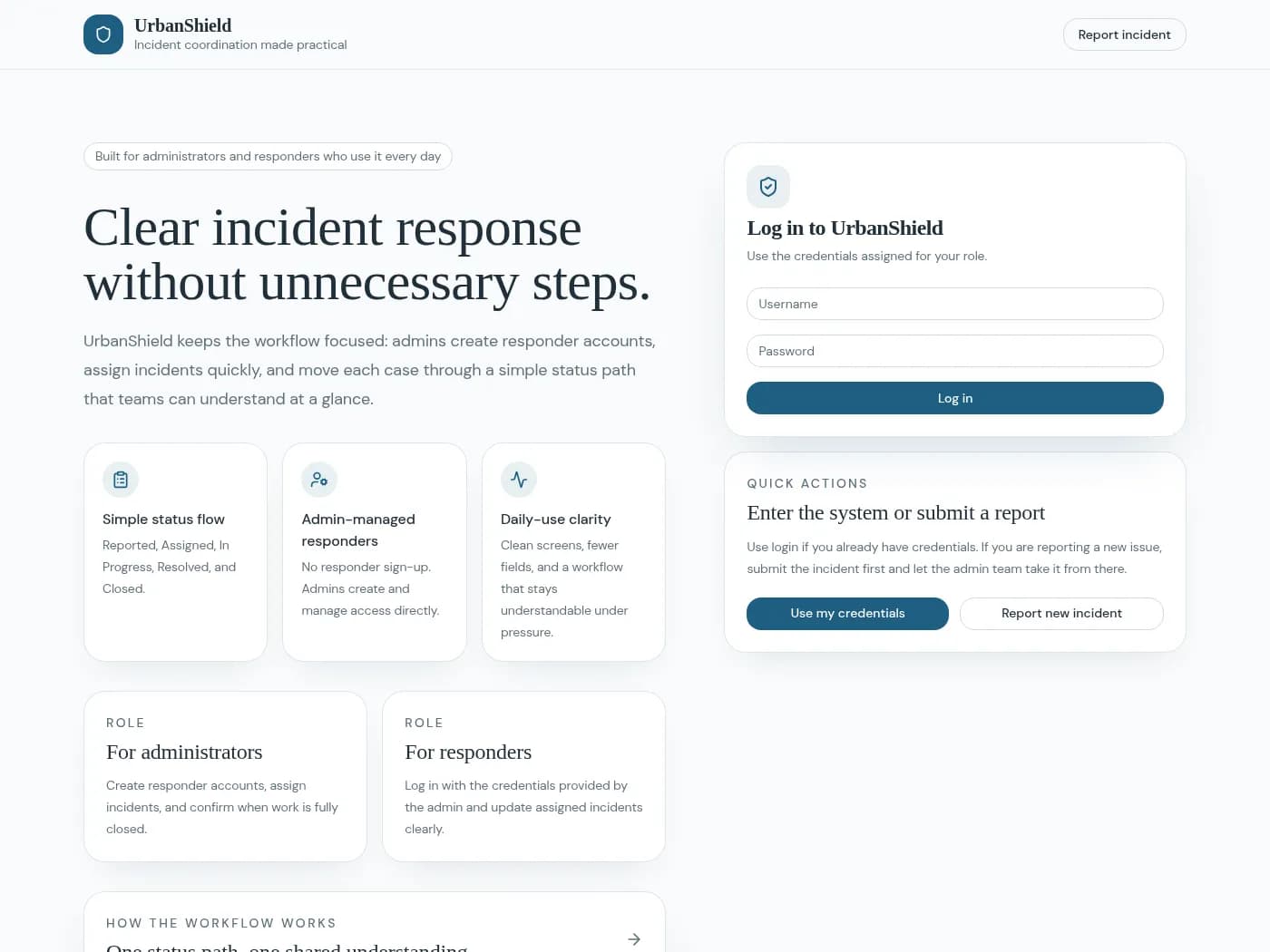 UrbanShield Admin Redesign