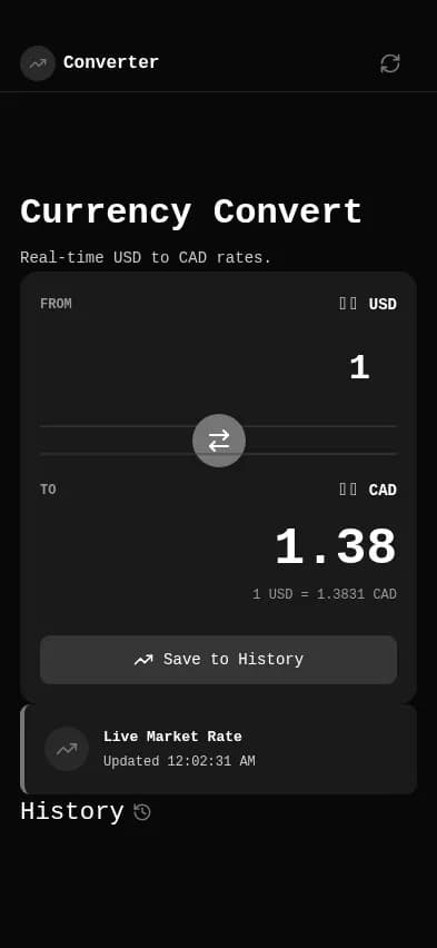 USD to CAD Converter