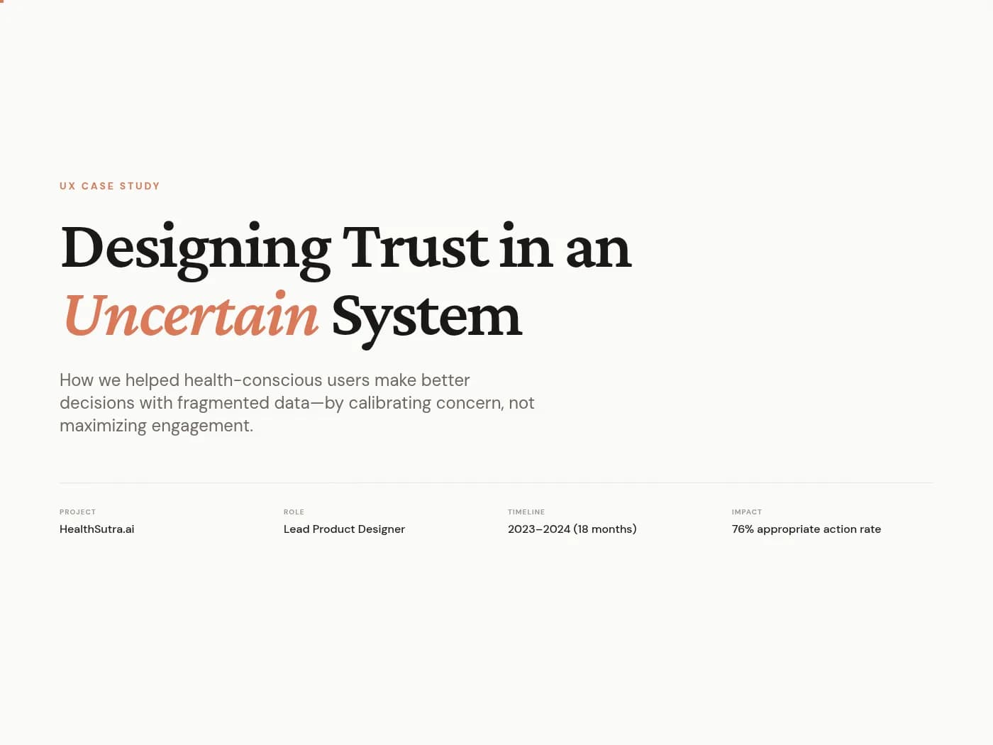 HealthSutra Case Study Site