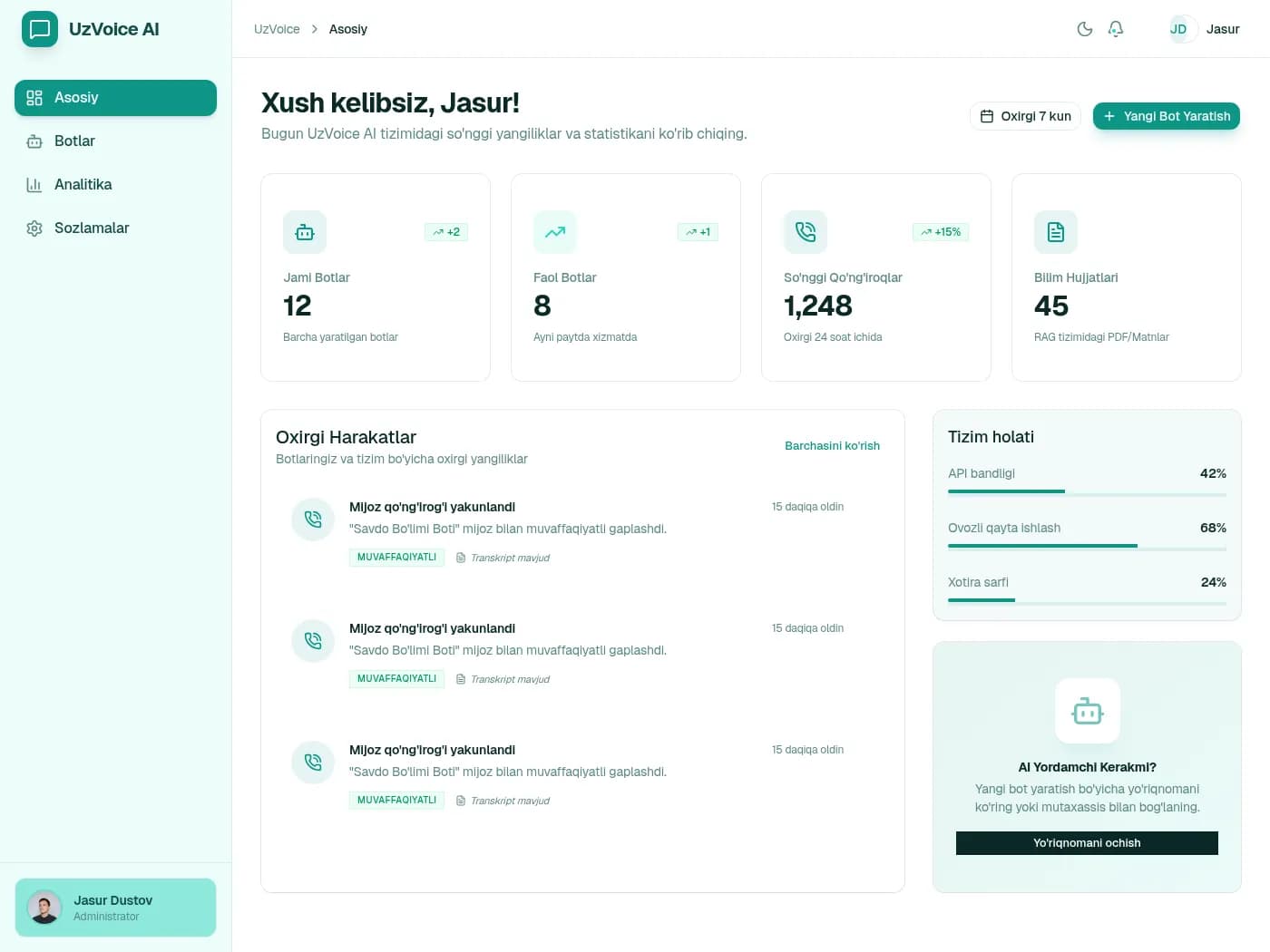 UzVoice AI Assistant