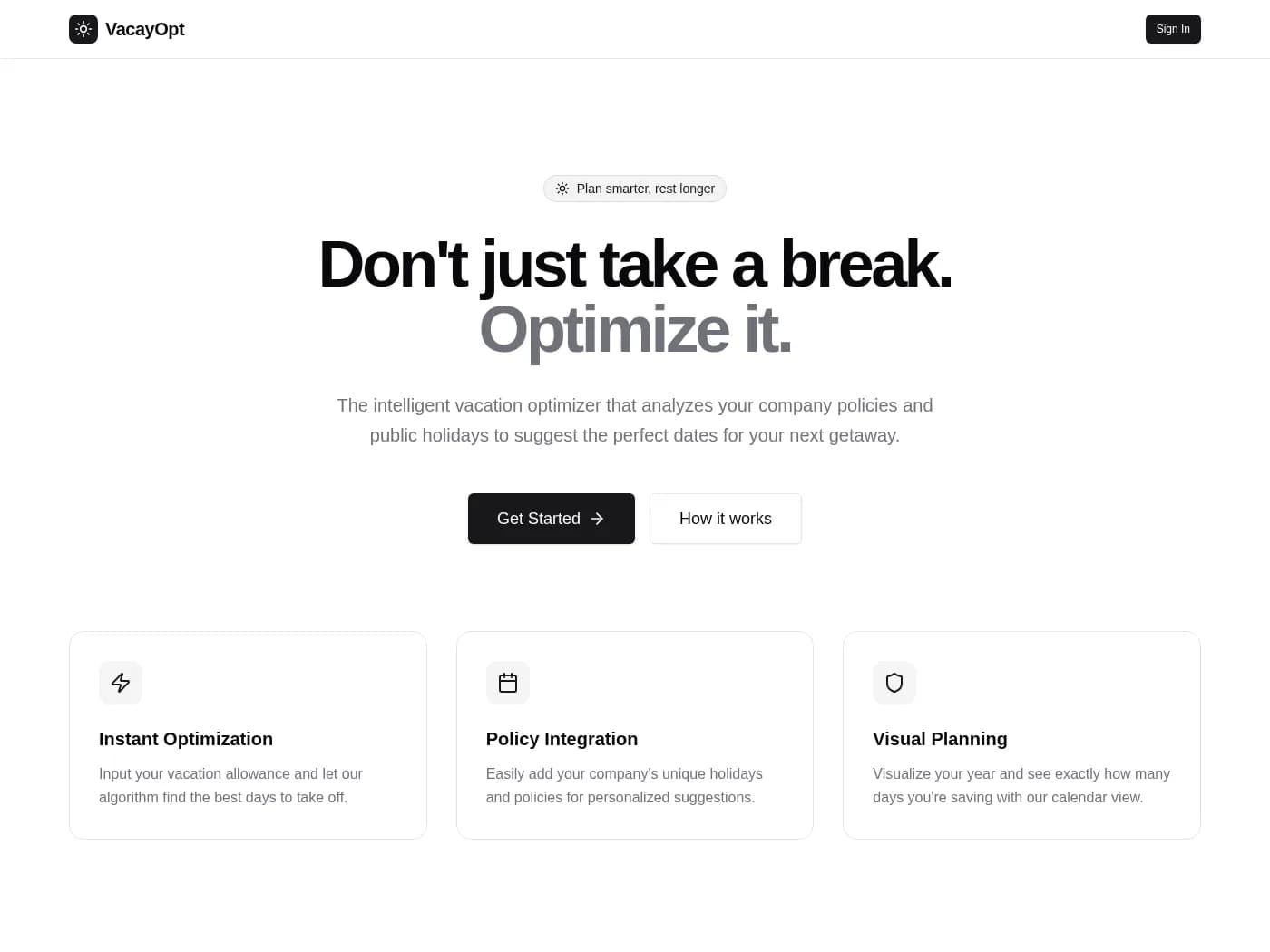 Vacation Optimizer