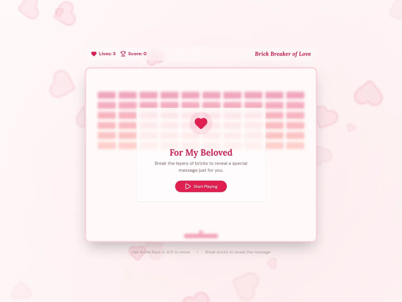 Valentine Brick Breaker
