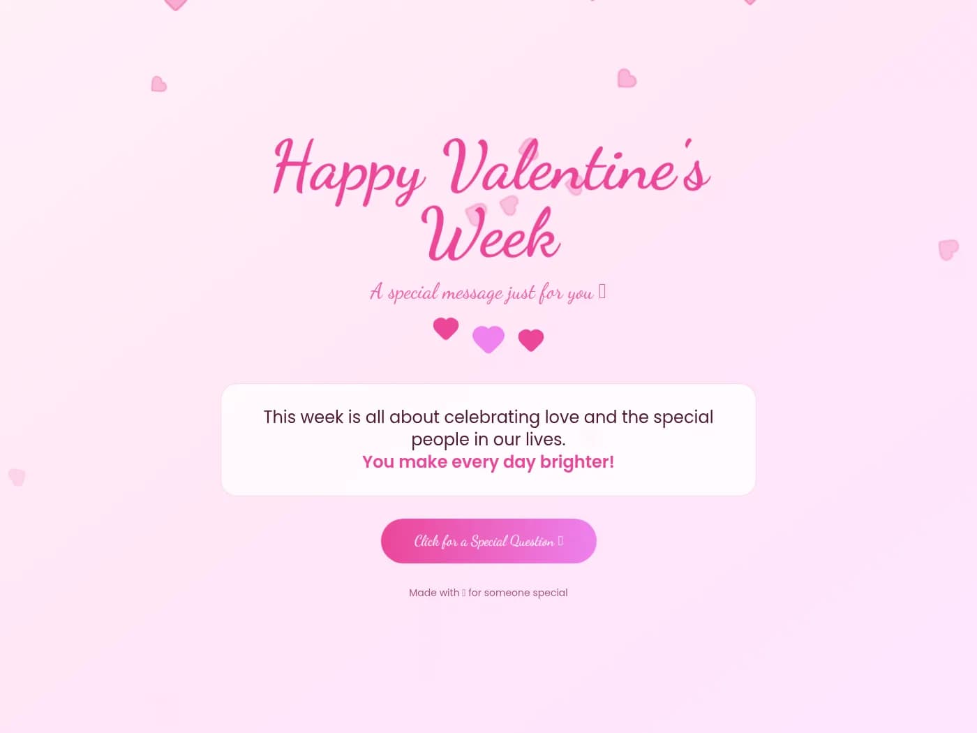 Valentine Proposal Page