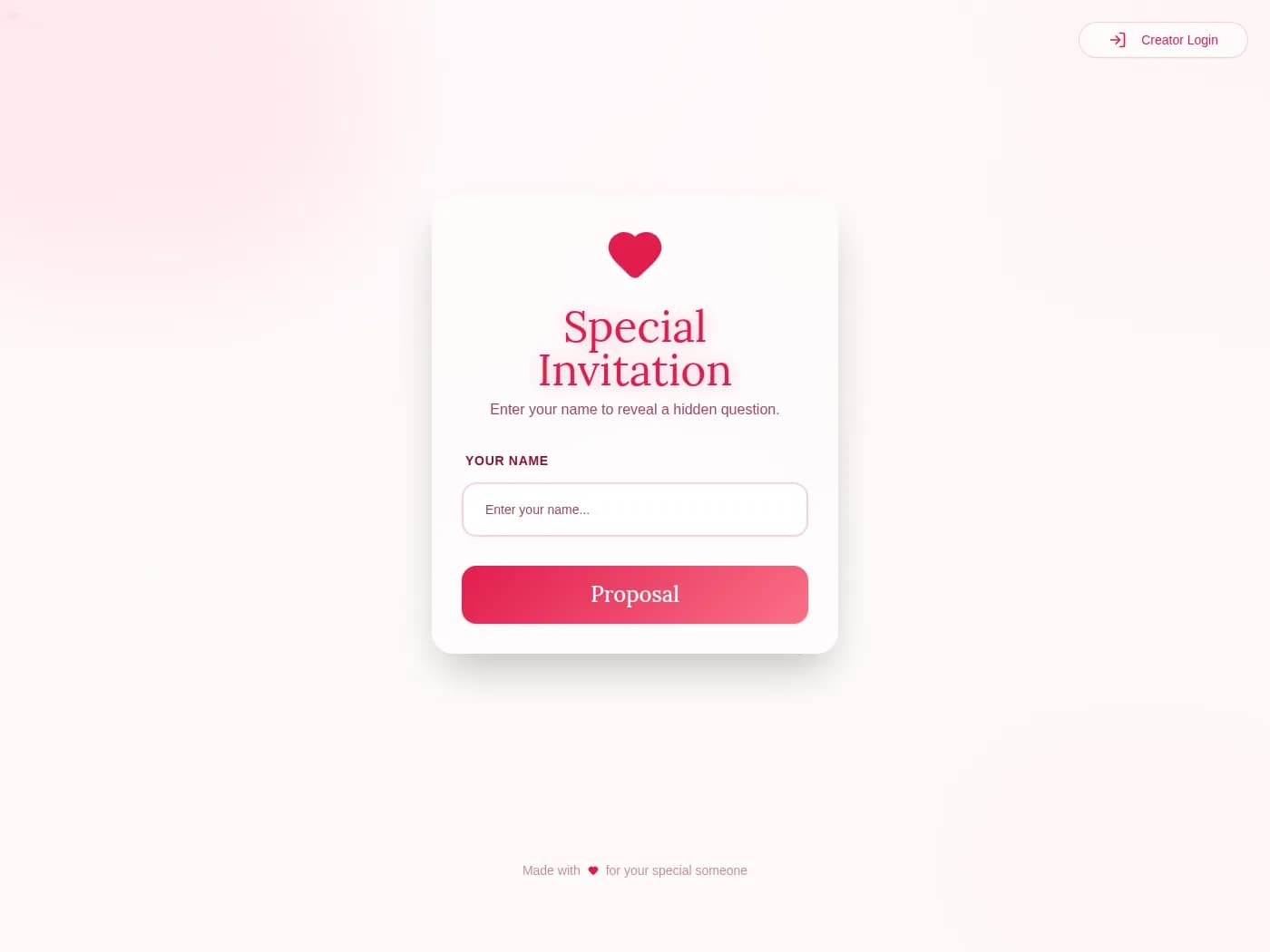 Valentine's Proposal App