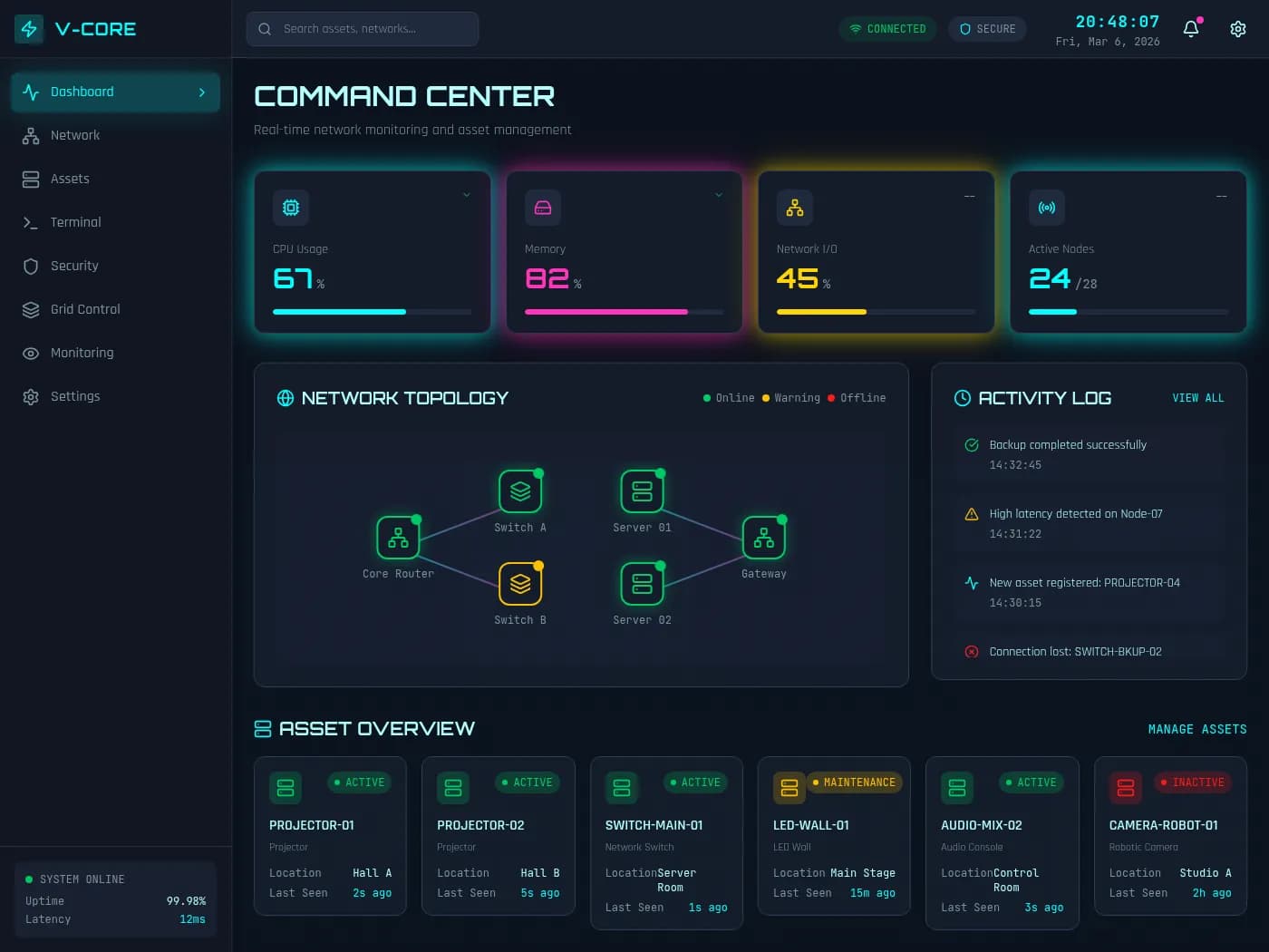 V-Core Architect Dashboard