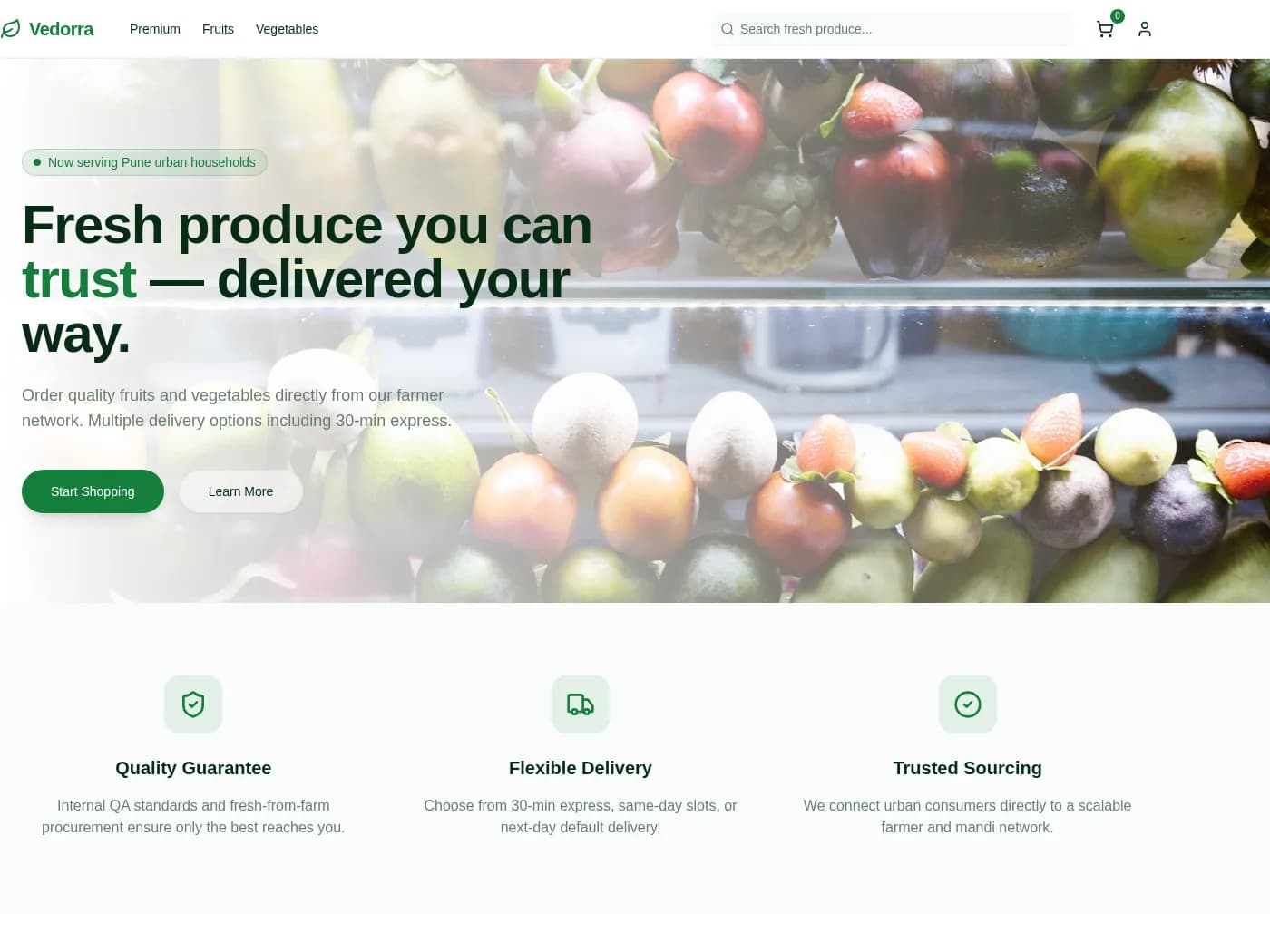 Vedorra Fresh Produce Platform