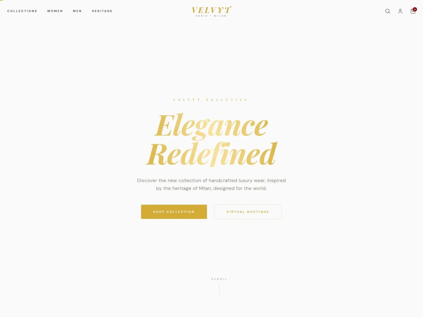Velvyt Luxury Fashion 3D Web App