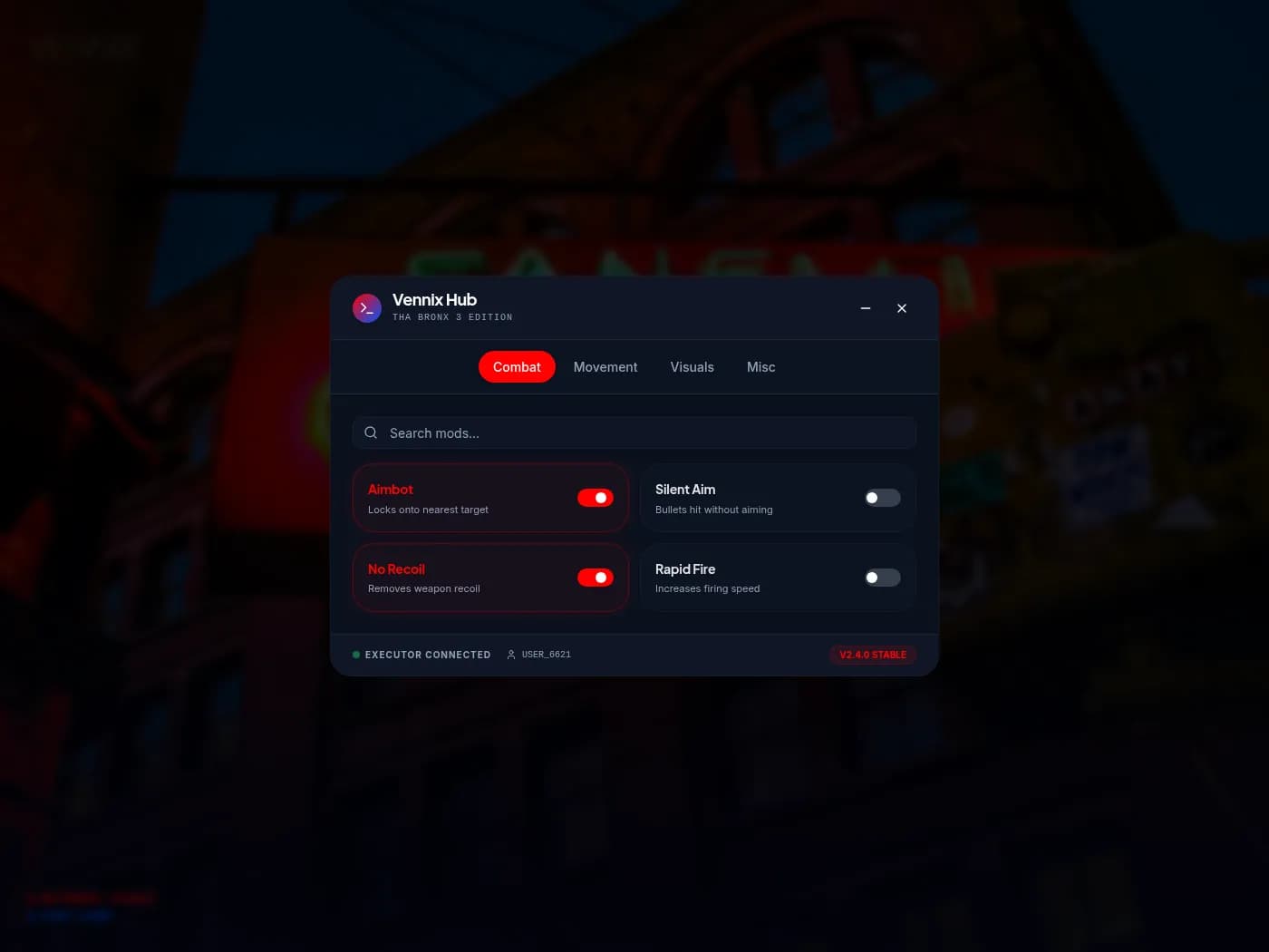 Vennix Hub Mod Menu