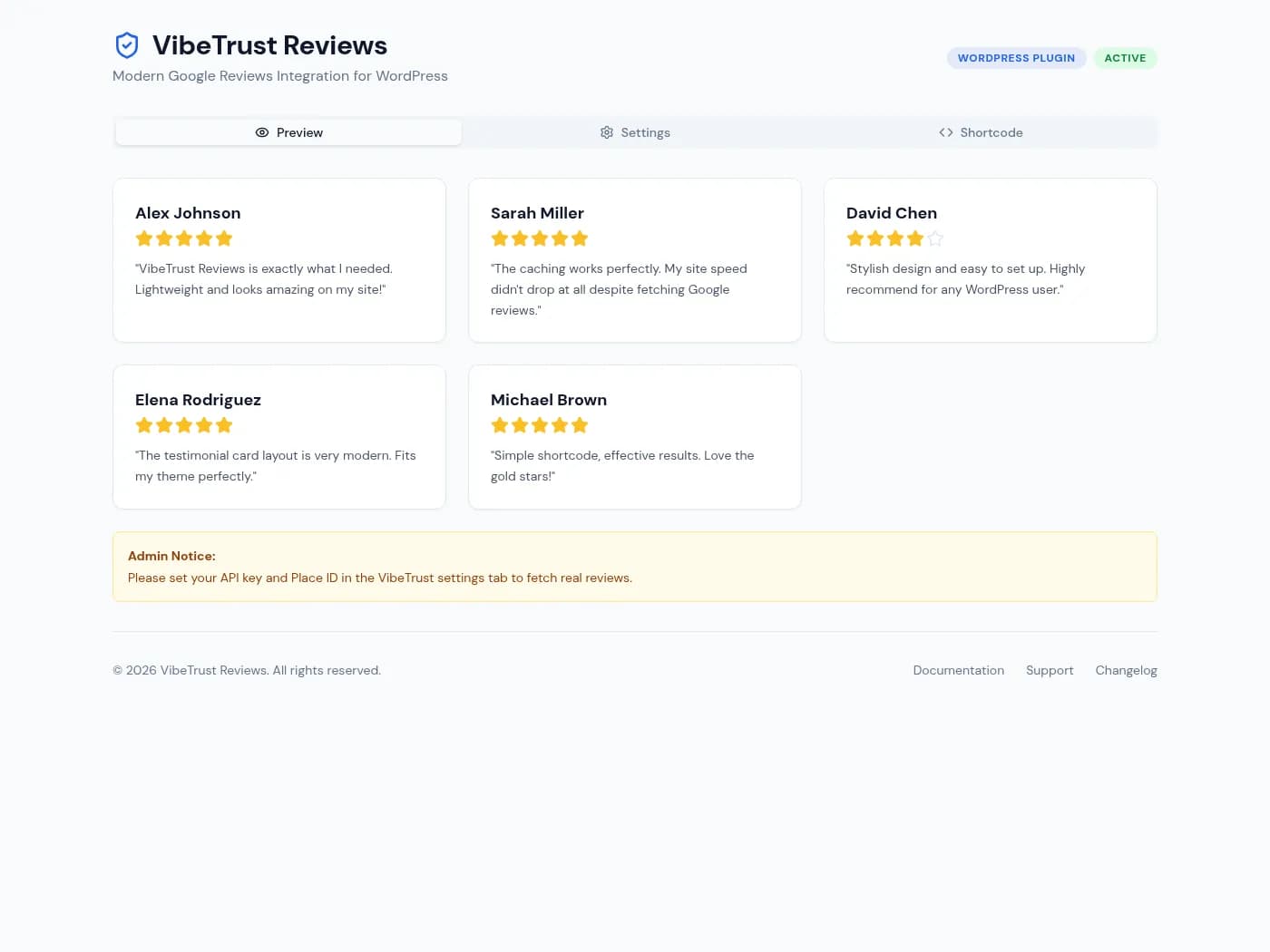 VibeTrust Reviews Plugin