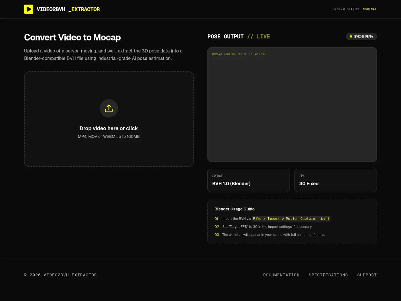 Video2BVH Converter