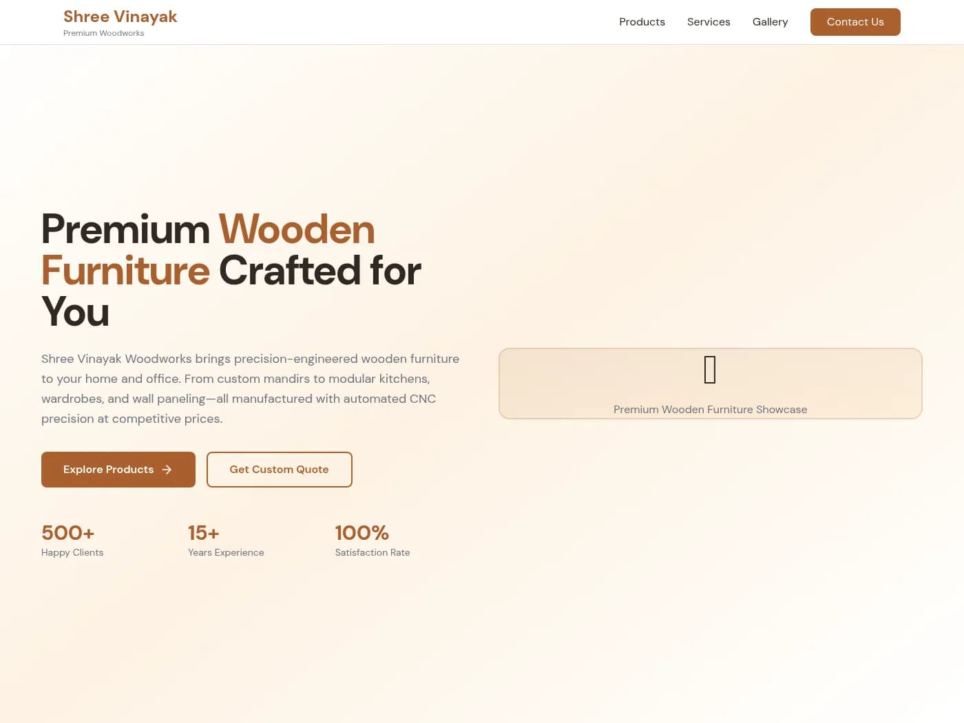 Vinayak Woodwork Website